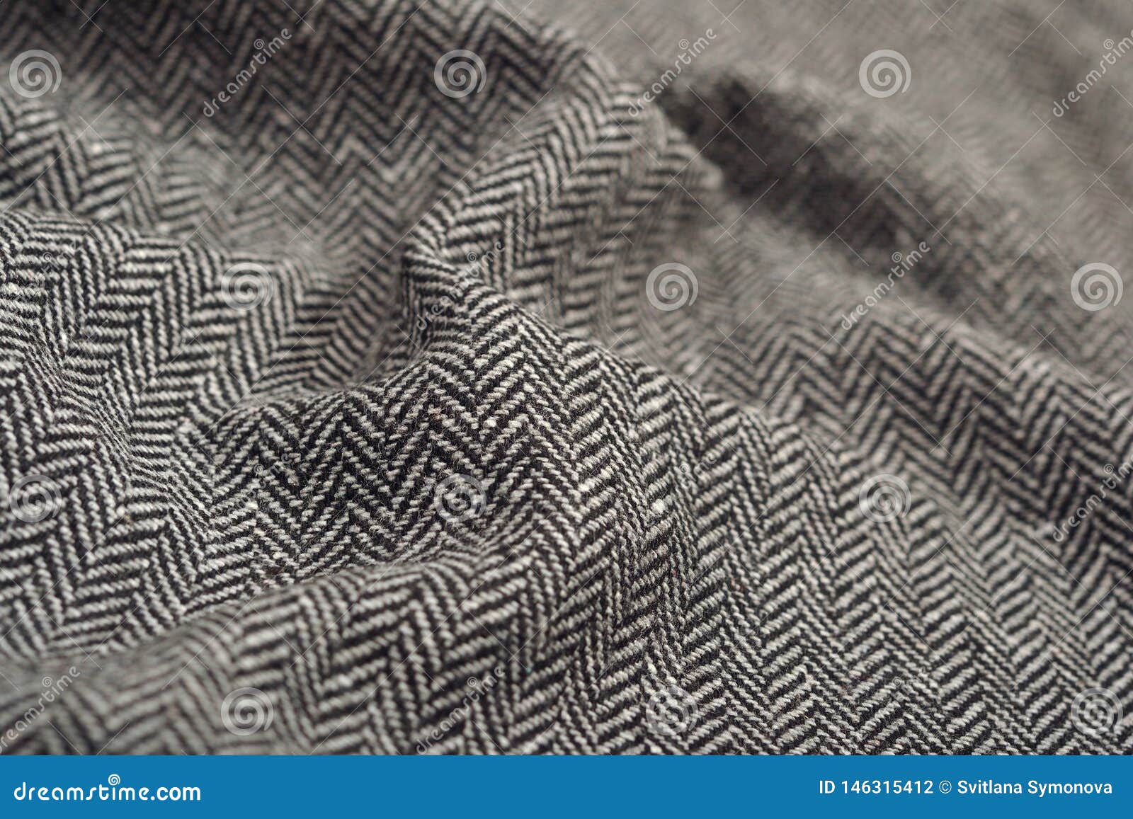 Draped Herringbone Tweed Wool Fabric Texture Stock Photo - Image of ...