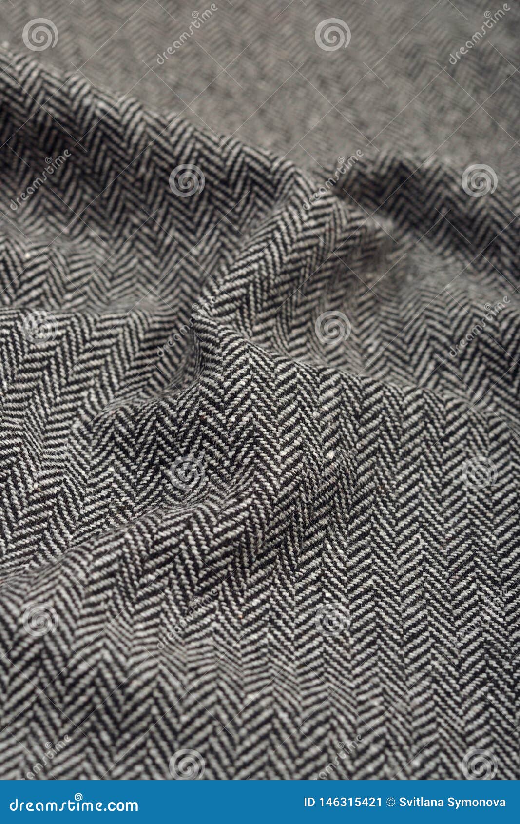 Draped Herringbone Tweed Wool Fabric Texture Stock Image - Image of ...