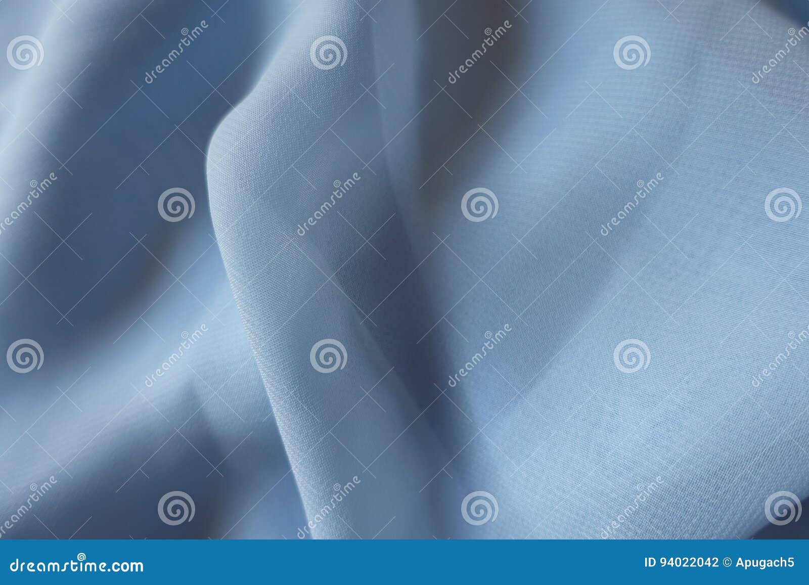 Draped Lightweight Sky Blue Polyester Chiffon Cloth Stock Photo - Image ...