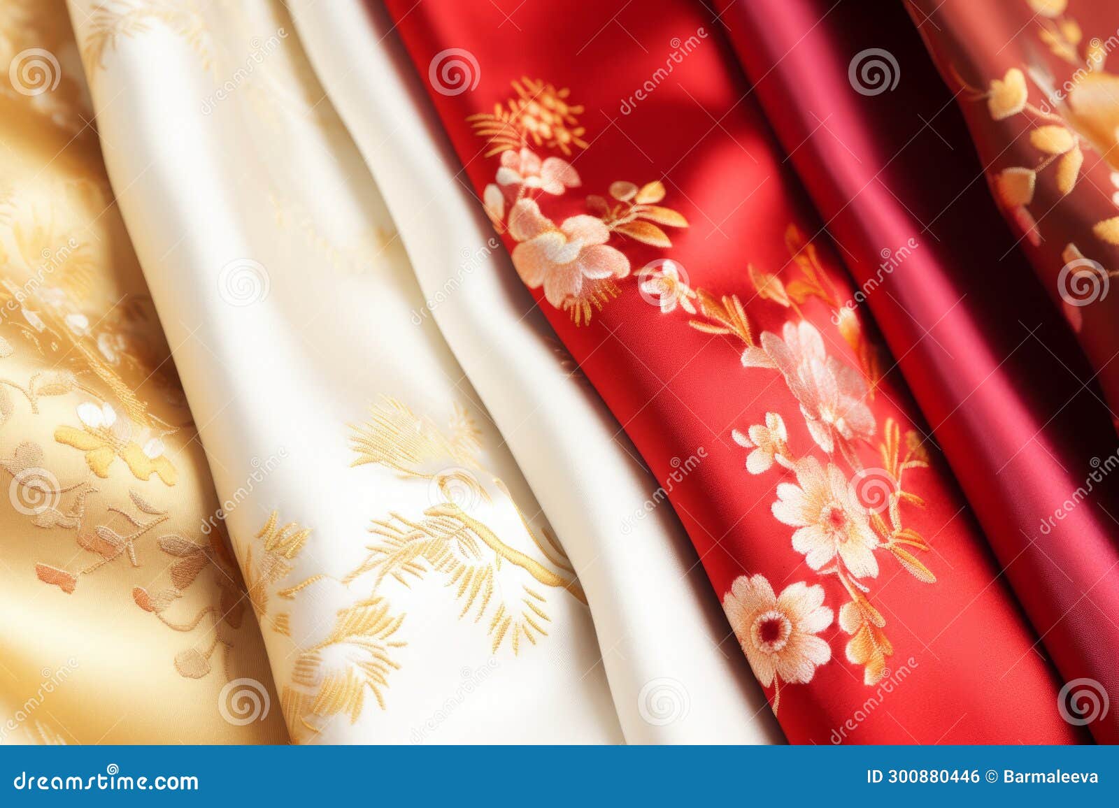 Draped Silk with Chinese Patterns. Fabric with Asian Pattern Stock ...