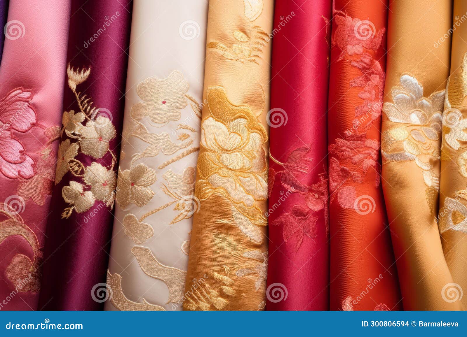 Draped Silk with Chinese Patterns. Fabric with Asian Pattern Stock ...