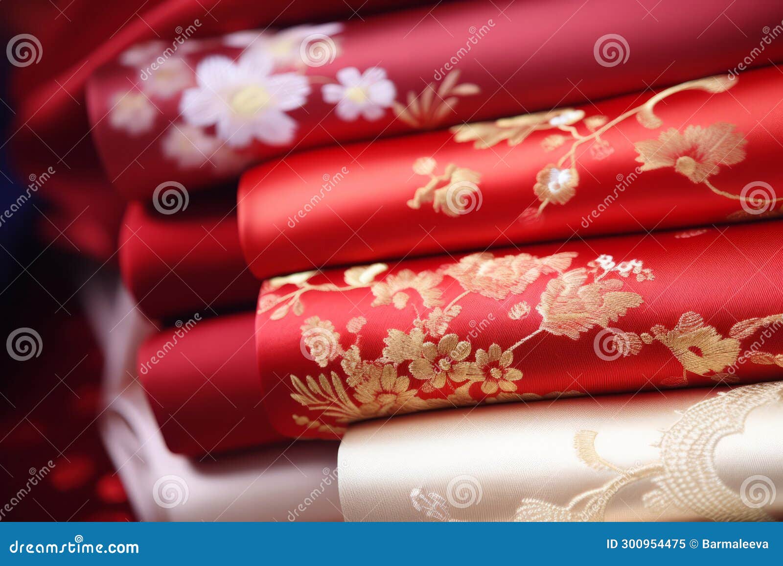 Draped Silk with Chinese Patterns. Fabric with Asian Pattern Stock ...