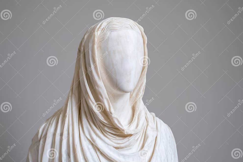 Draped white marble statue stock illustration. Illustration of ...