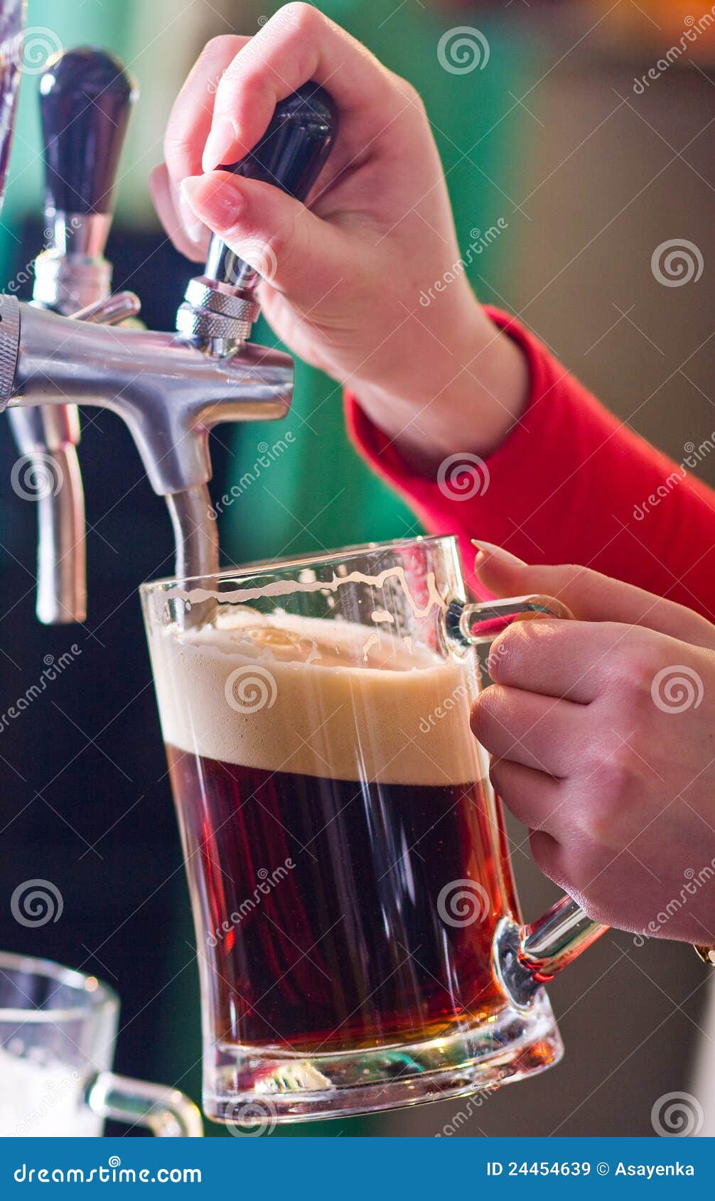 Draught beer stock image. Image of hand, leisure, chrome - 24454639