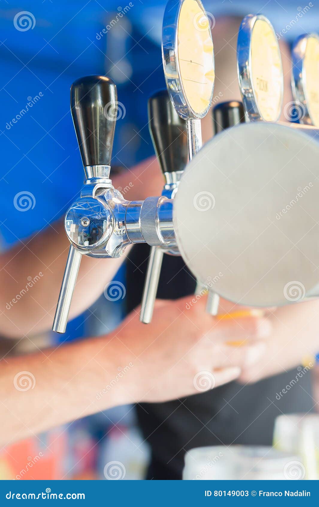 Draught Draft Beer Taps in a Bar . Stock Image - Image of draft, faucet ...