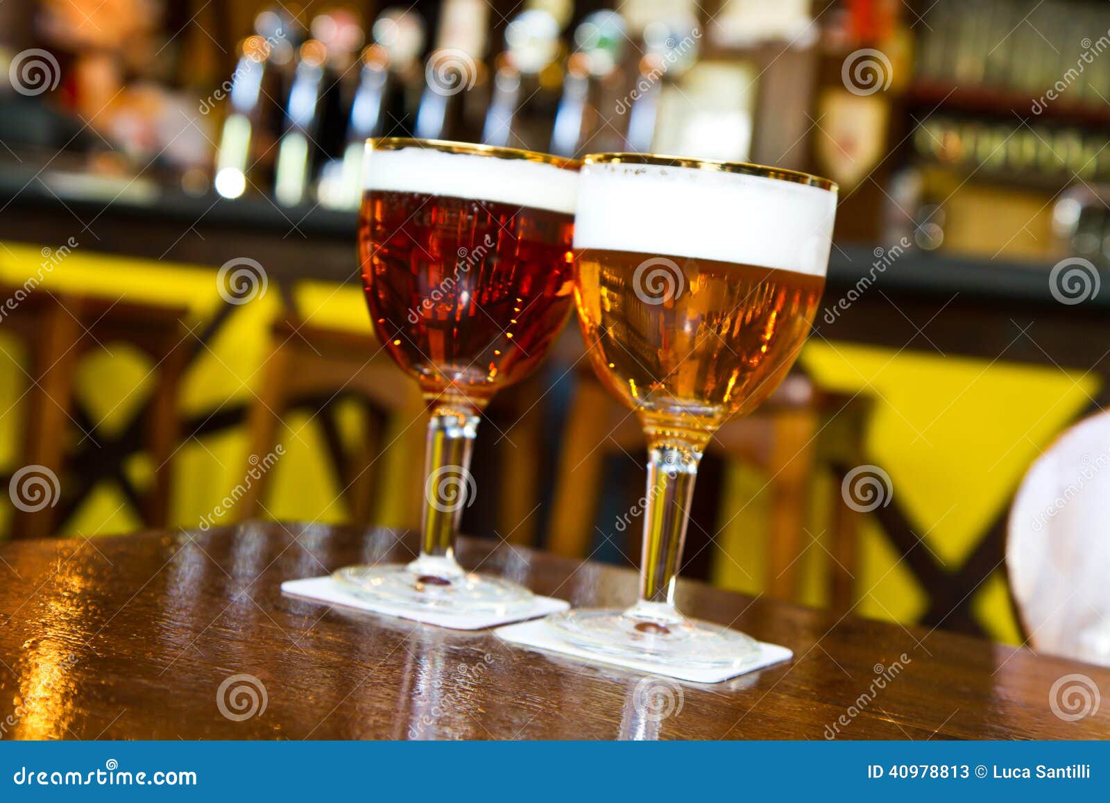 Draught pints stock image. Image of foamy, chromed, fresh - 40978813
