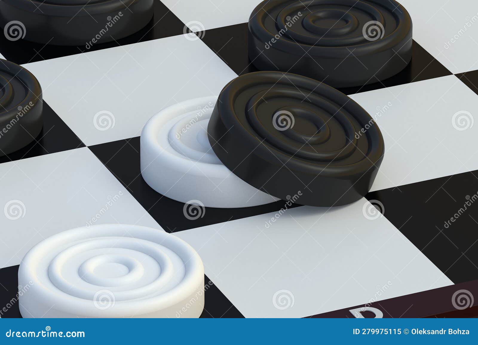 Draughts on Checkerboard. Board Game Stock Illustration - Illustration ...