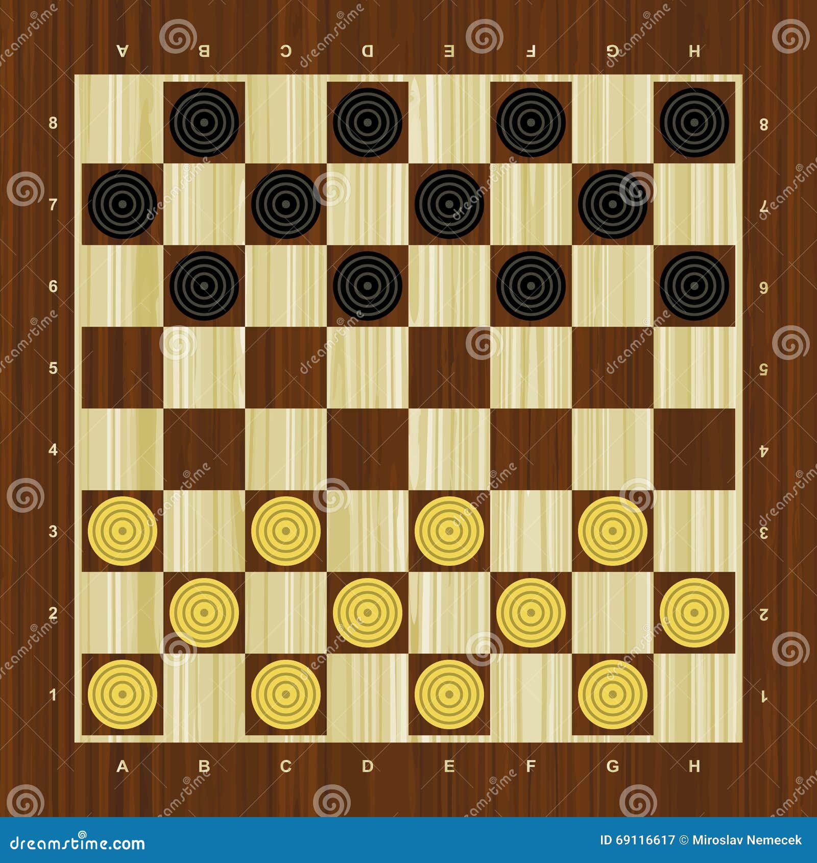 Draughts Vector Checker Board Stock Vector - Illustration of pawn ...