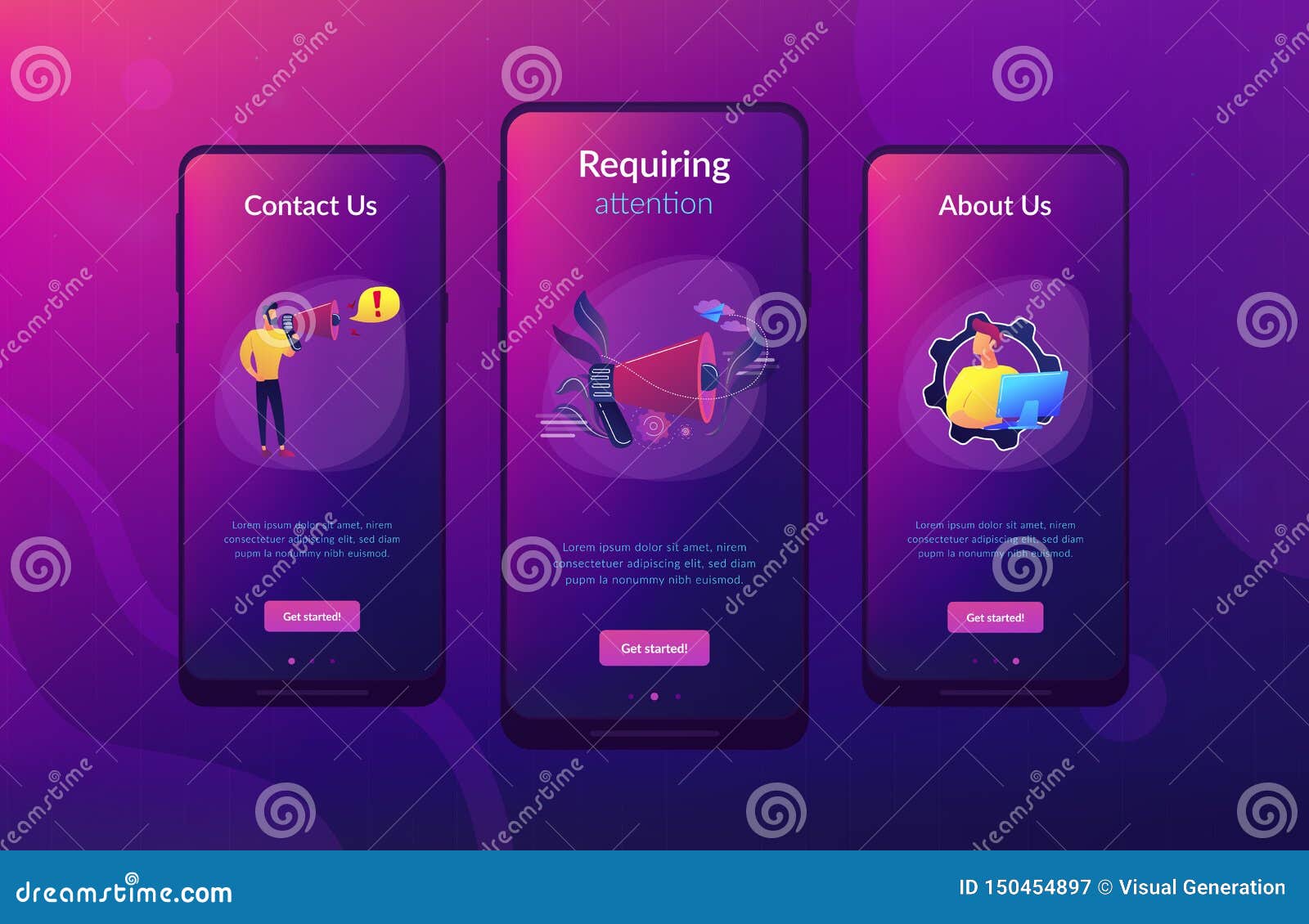 Draw Attention App Interface Template. Stock Vector - Illustration of ...