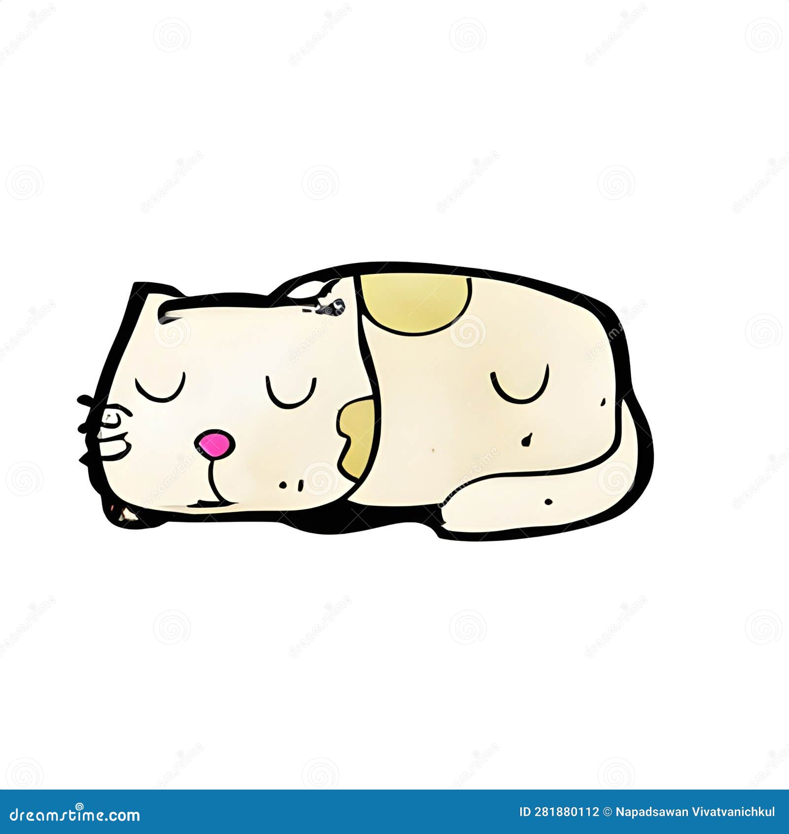 Draw a Cartoon Sleeping Cat. Generative AI. Stock Illustration ...