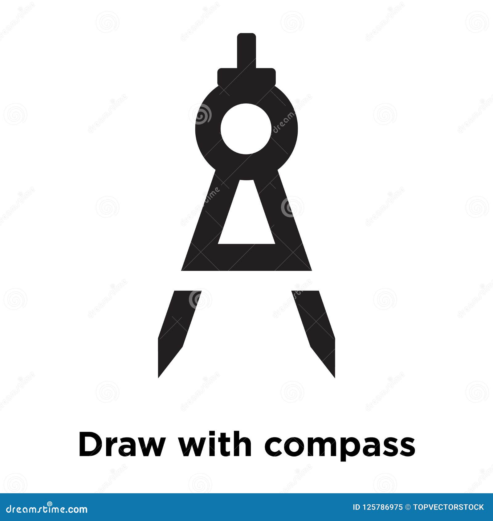 Draw With Compass Vector Icon On White Background. Flat Vector Draw ...