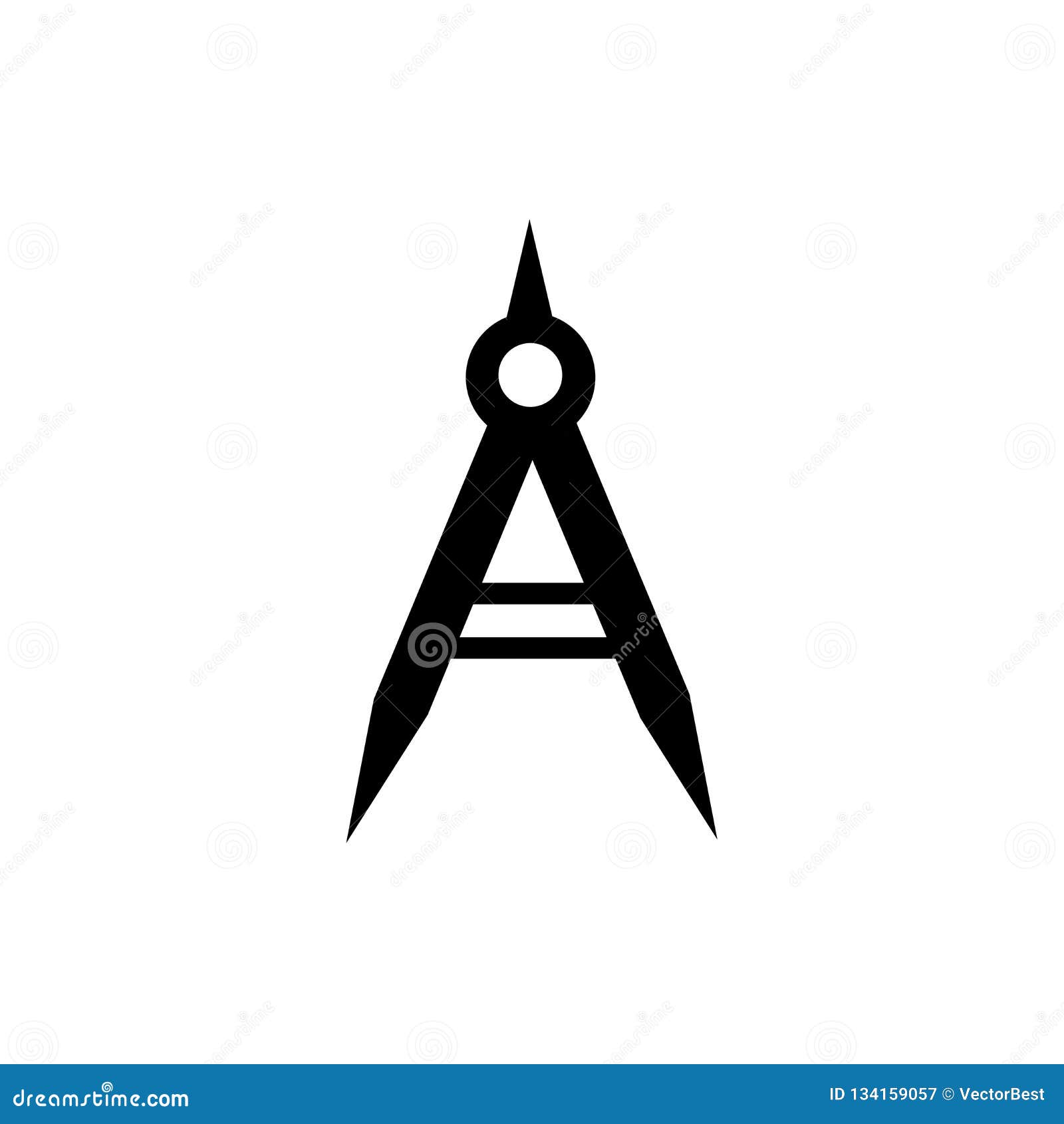 Draw with Compass Icon Vector Sign and Symbol Isolated on White ...