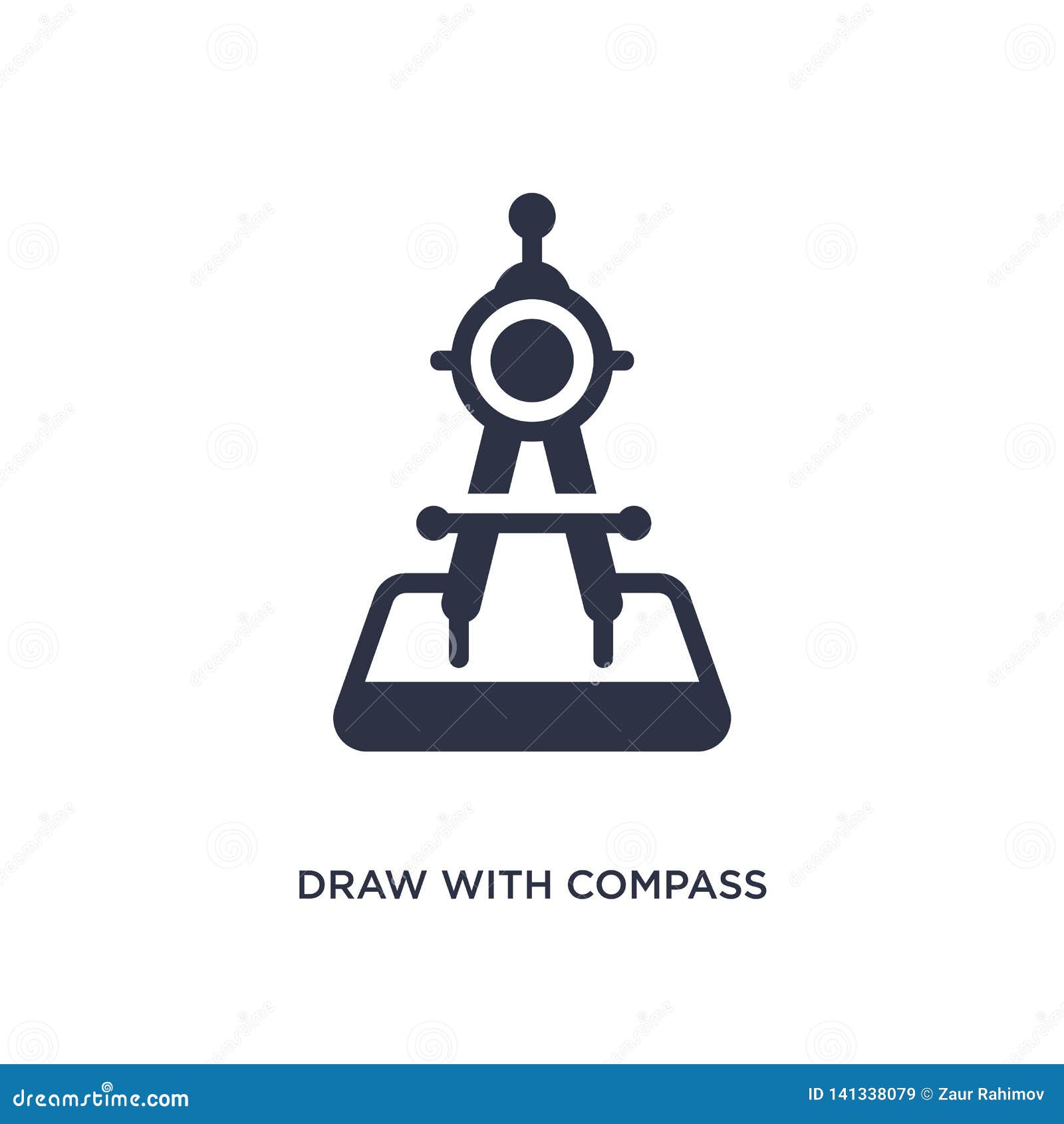 Draw With Compass Vector Icon On White Background. Flat Vector Draw ...