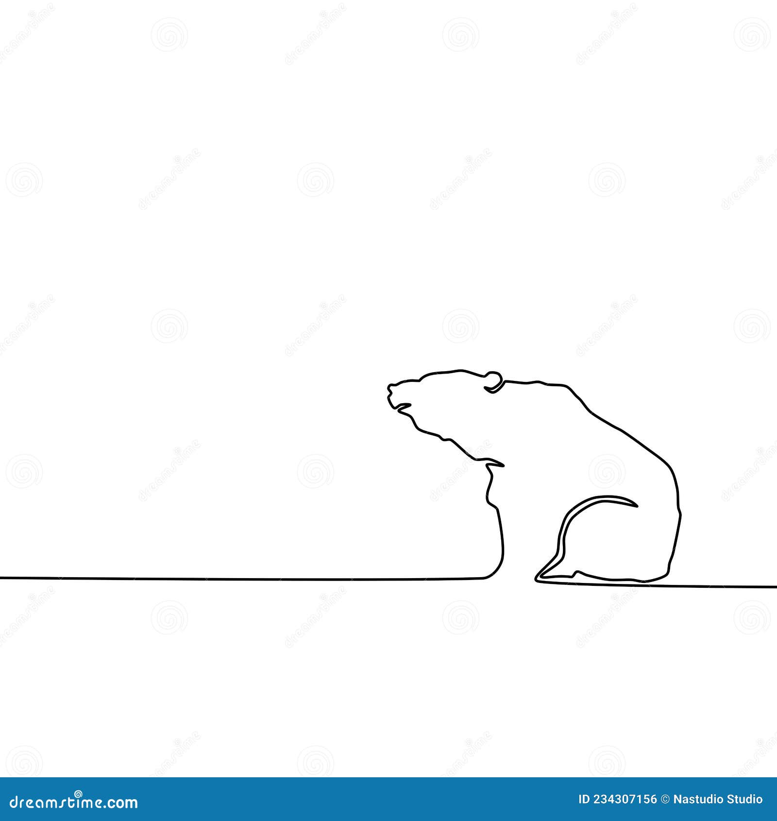 Draw a Continuous Bear Line. Bear Market Concept. Vector Illustration ...