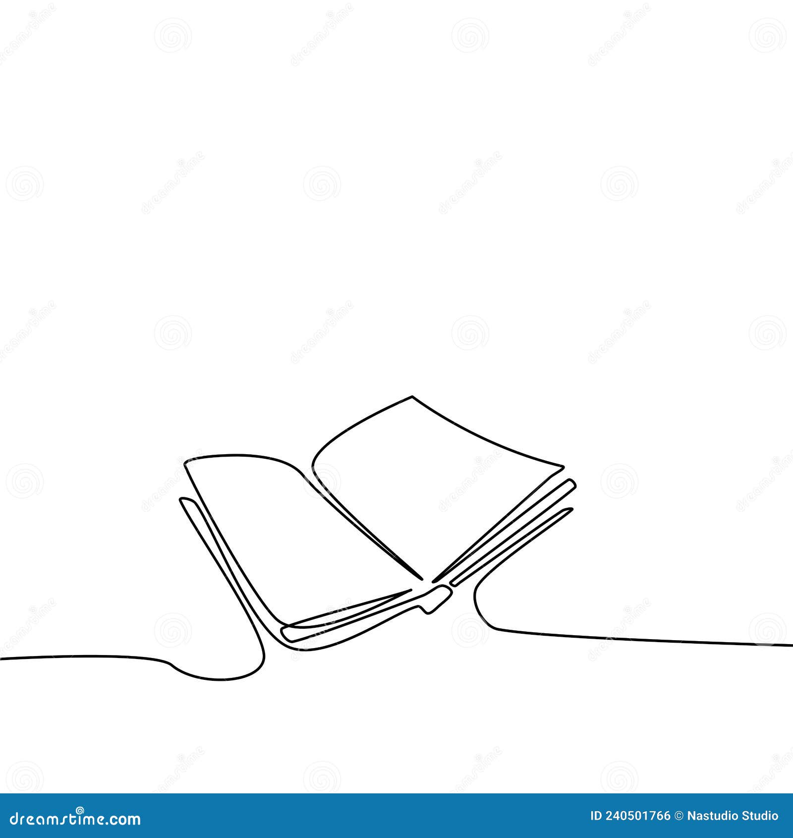 Draw a Continuous Line of the Book. Vector Stock Vector - Illustration ...