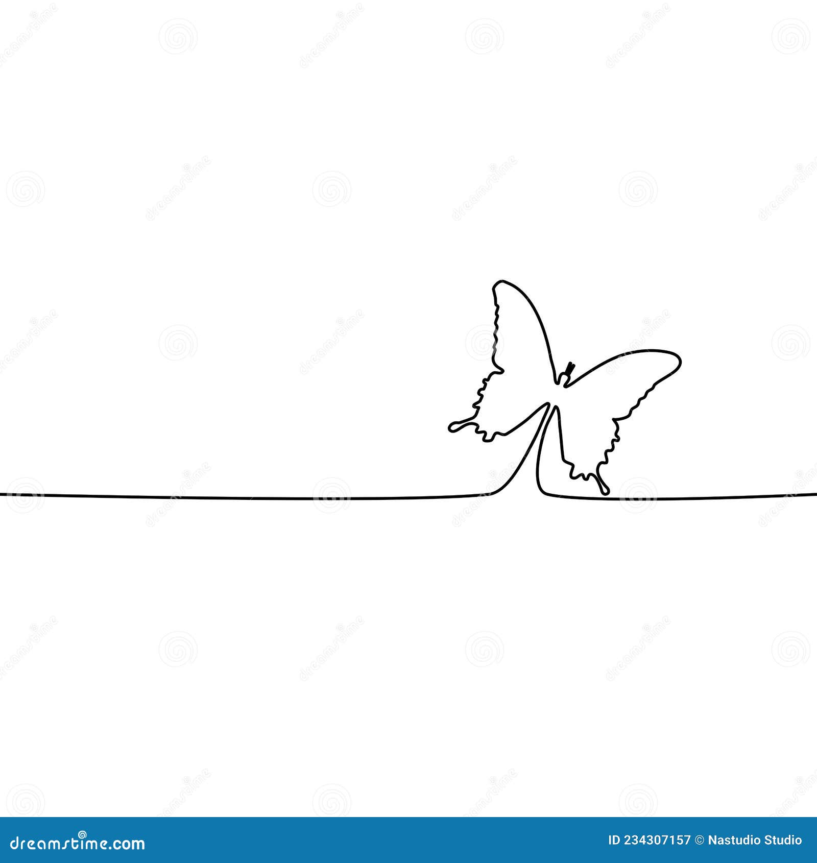 Draw a Continuous Line of Butterflies. Beautiful Insect Vector Stock ...