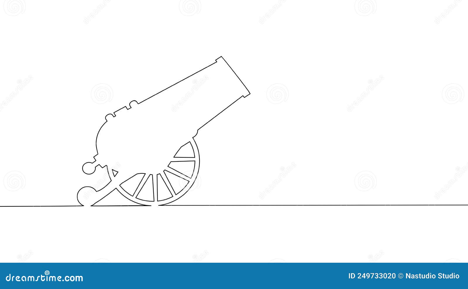 Draw a Continuous Line of Cannons. the Concept of War Stock Vector ...