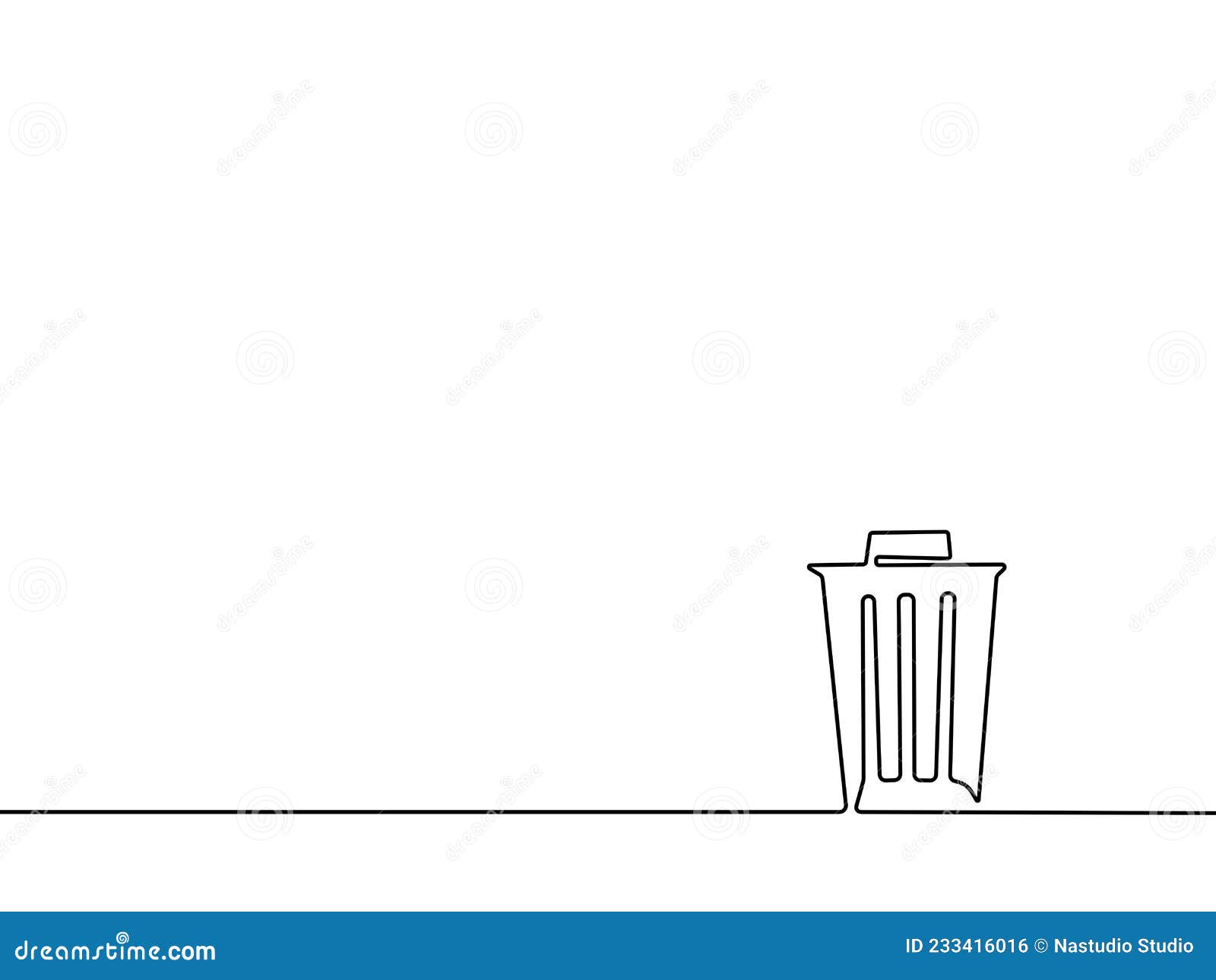 Draw a Continuous Line of Trash on a White Background. Delete Concept ...
