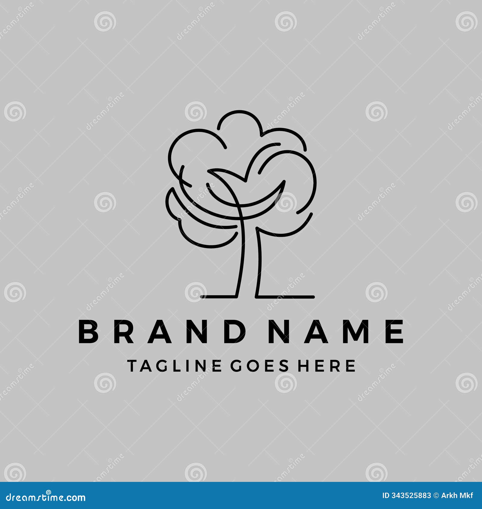 Draw a Continuous Line Tree Logo with Concept for Logo Vector ...