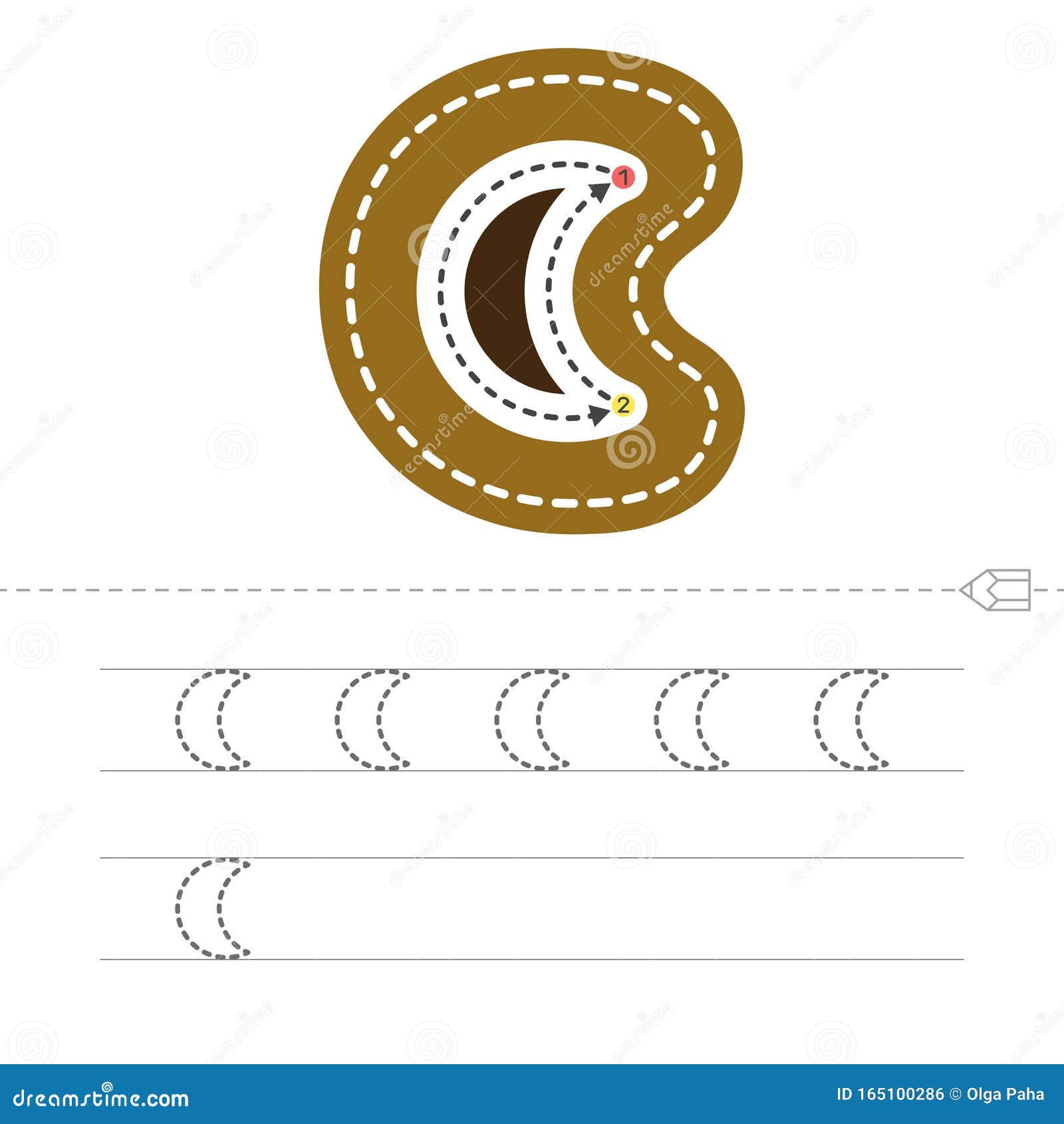 Draw a crescent stock vector. Illustration of connect - 165100286