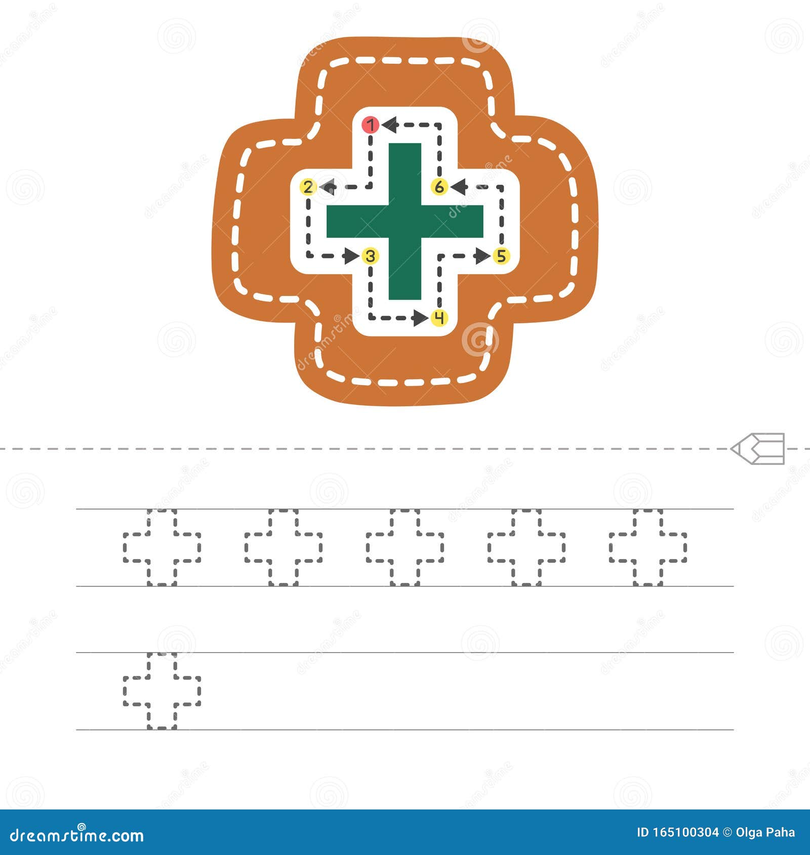 Draw a cross stock vector. Illustration of figure, child - 165100304