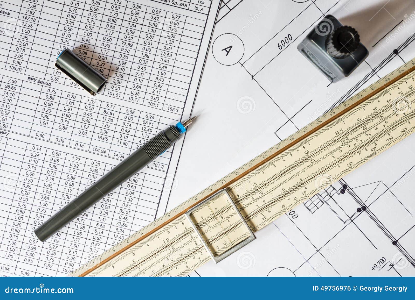 Draw a Diagram, Tools for Sketching Stock Photo - Image of document ...
