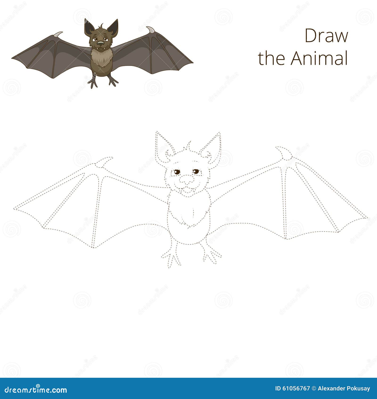 Draw the Forest Animal Bat Cartoon Stock Vector - Illustration of wild ...