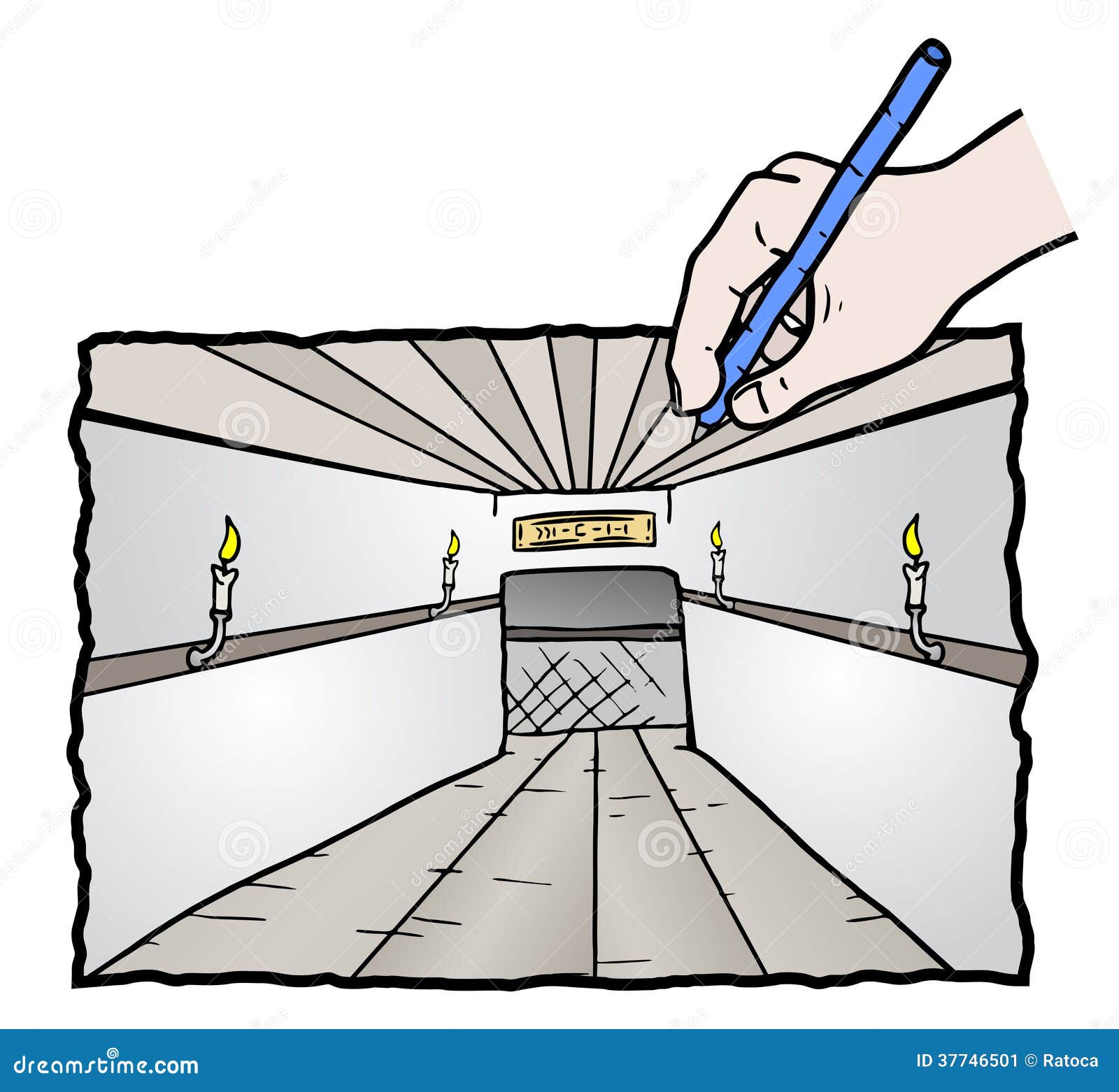 Draw hallway stock vector. Illustration of approach, passage - 37746501