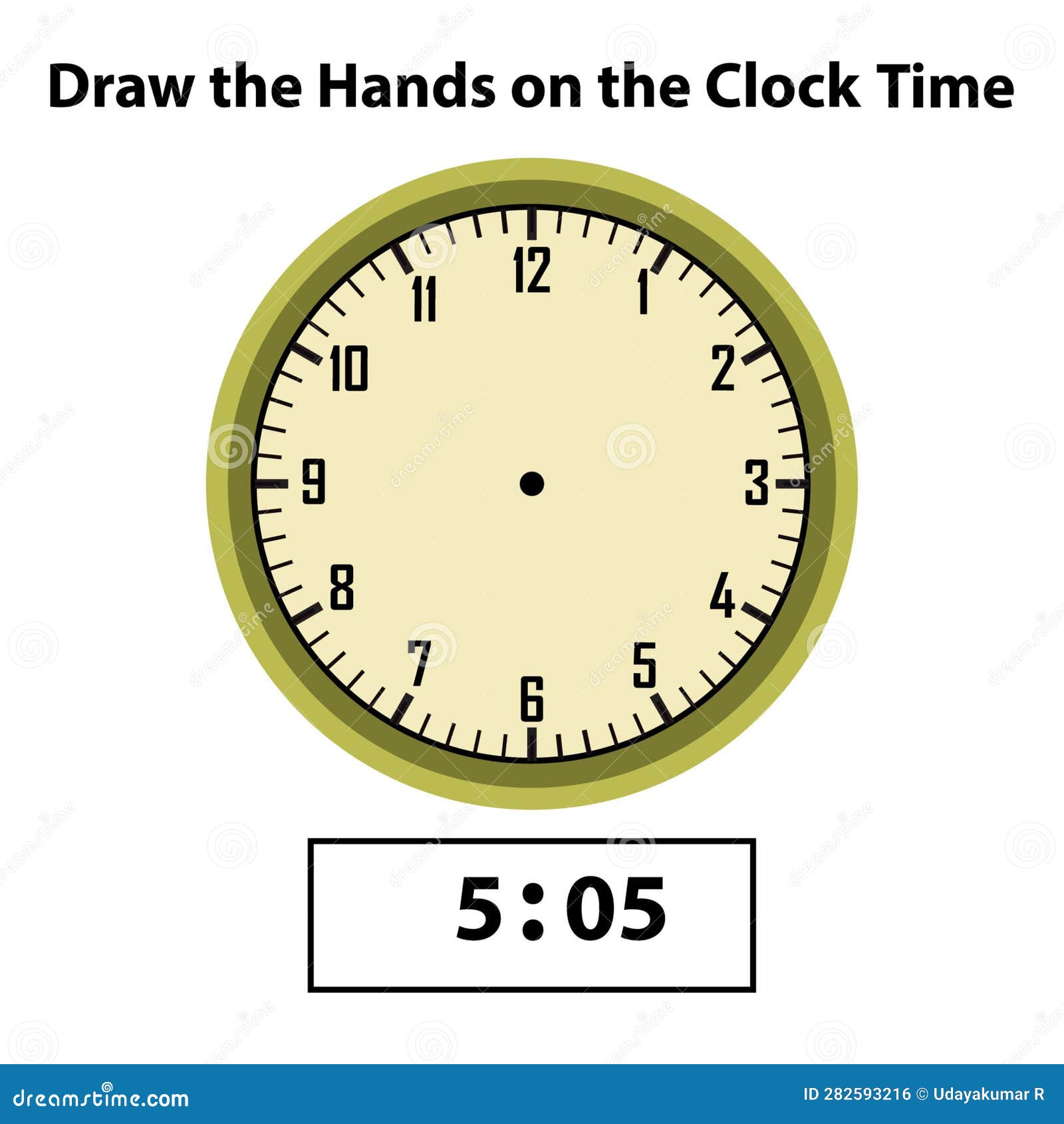 Draw Hands Analog Clock. What is the Time, Learning Clock, and Math ...
