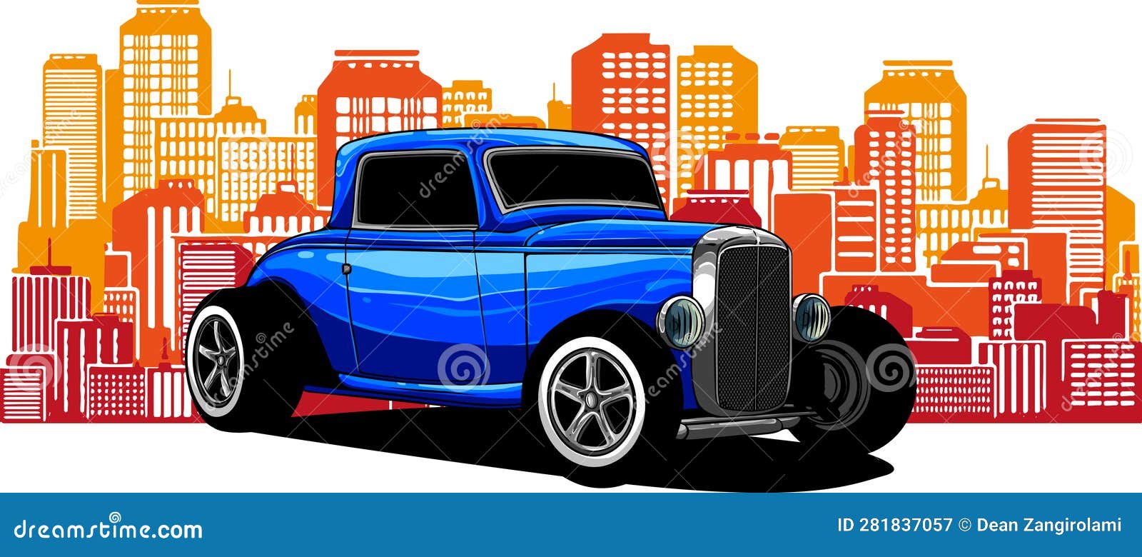 Draw of Hot Rod Car Vector Illustration Design Stock Vector ...