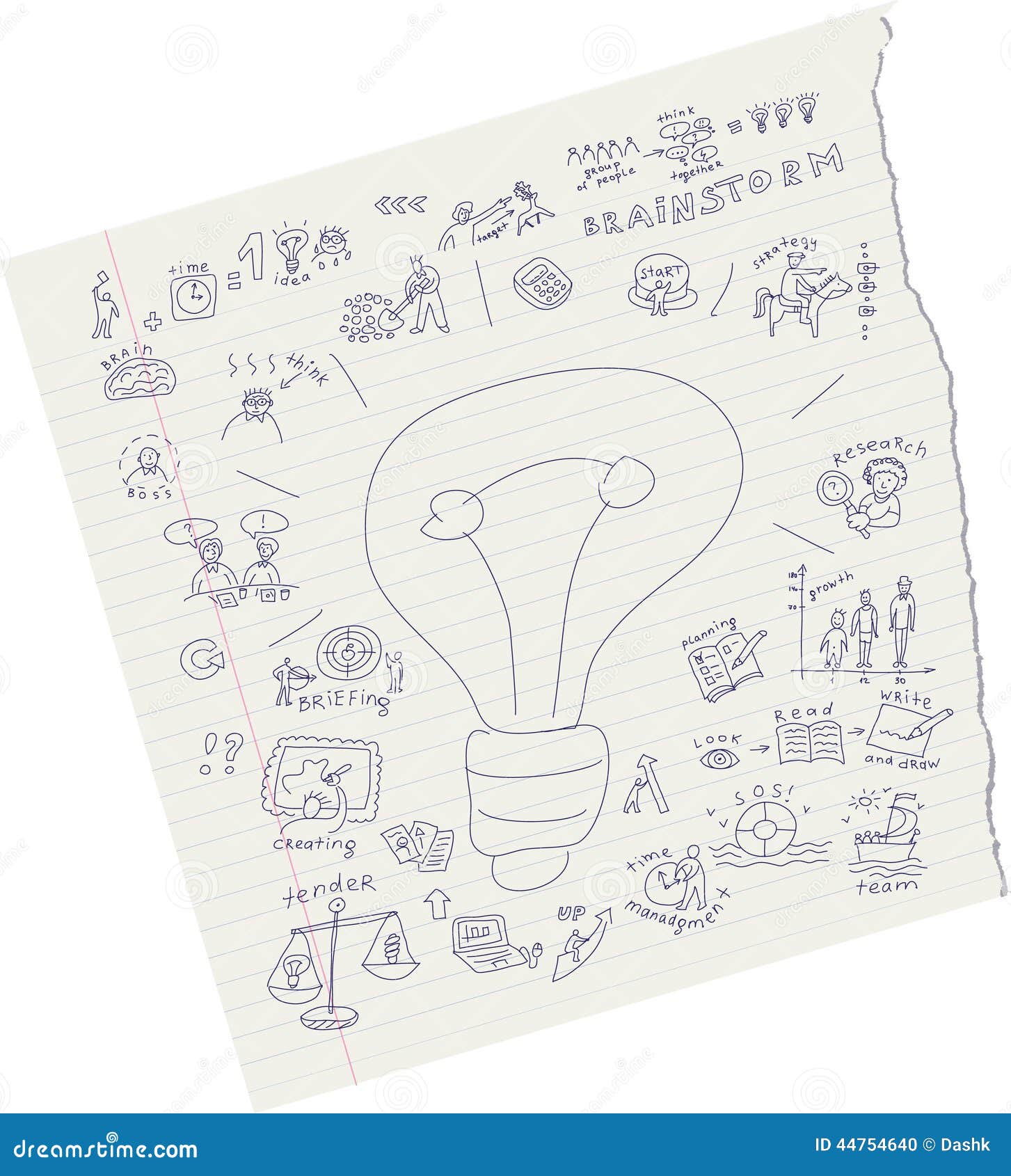 Draw Ideas On Paper Vector Illustration | CartoonDealer.com #44754640