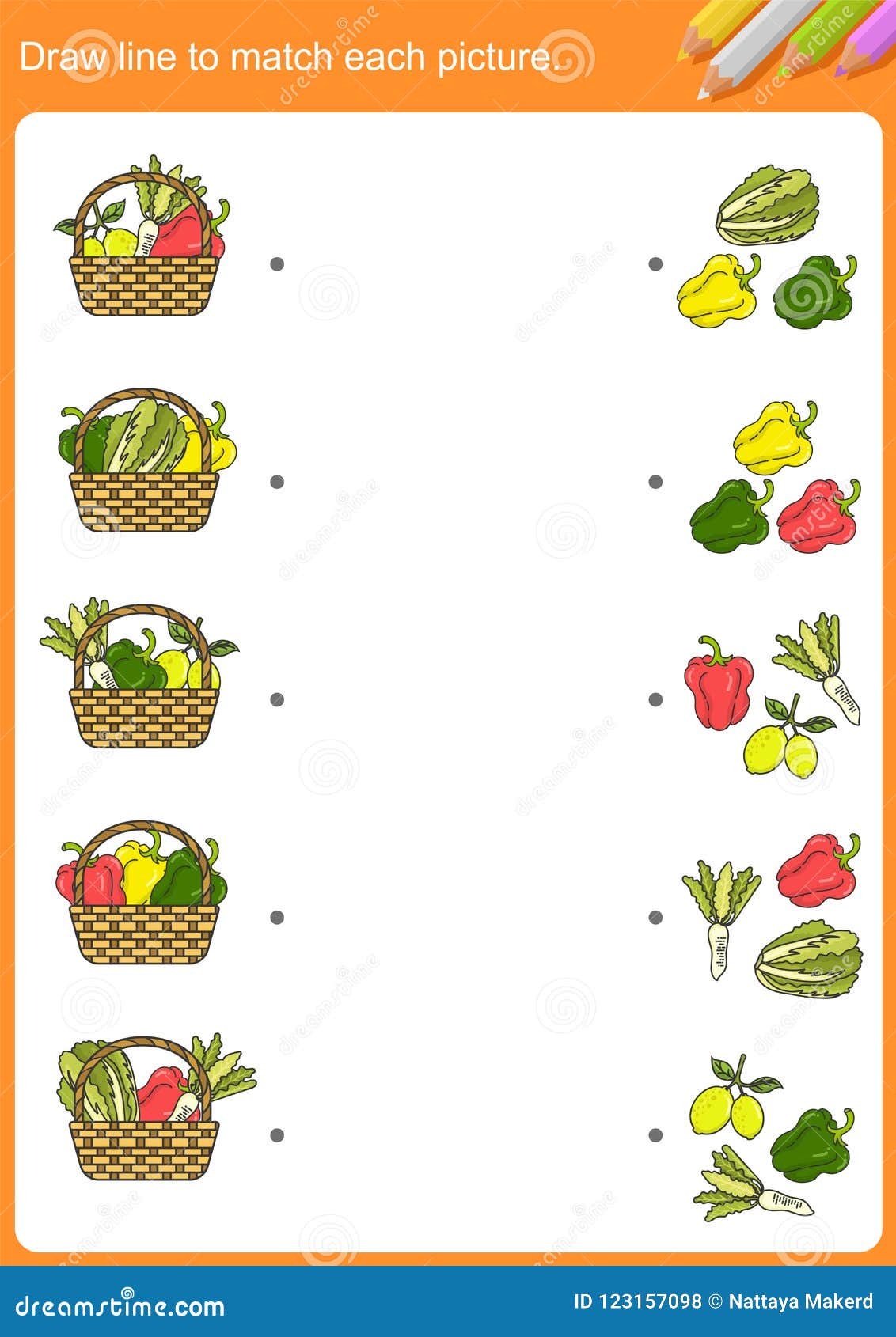 Draw Line To Match Each Picture. Stock Vector - Illustration of cartoon ... Draw Line To Match Each Picture. Stock Vector - Illustration of cartoon ...