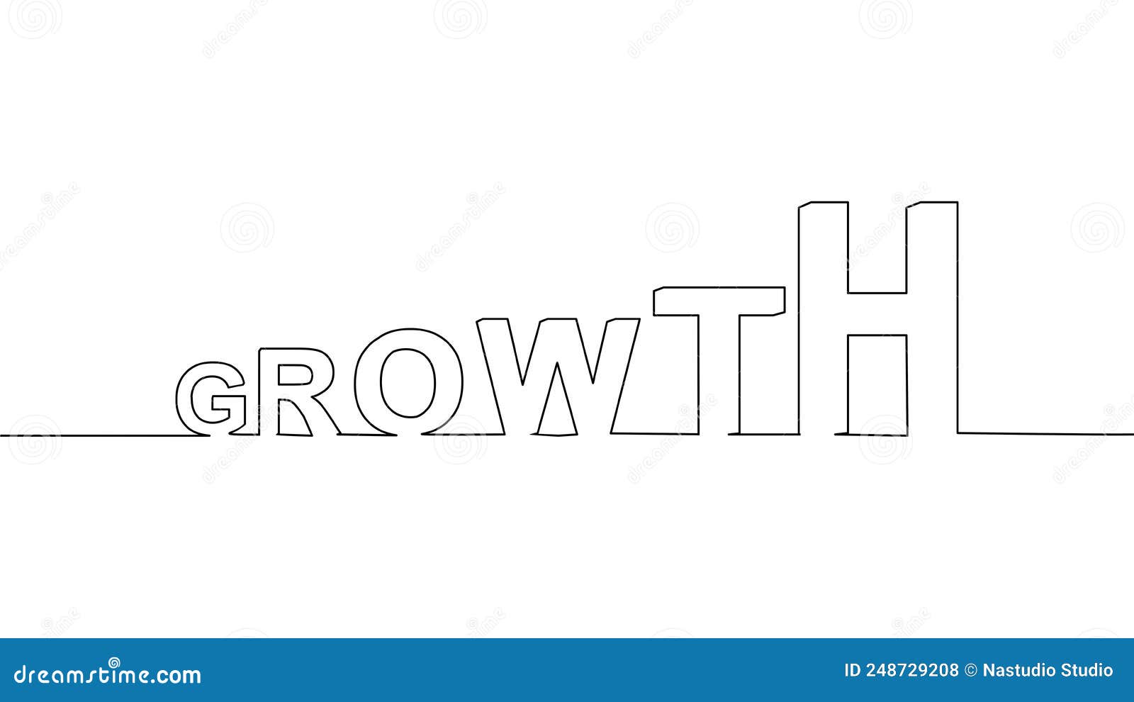 Draw a Line in the Word Growth. Business Concept Stock Vector ...