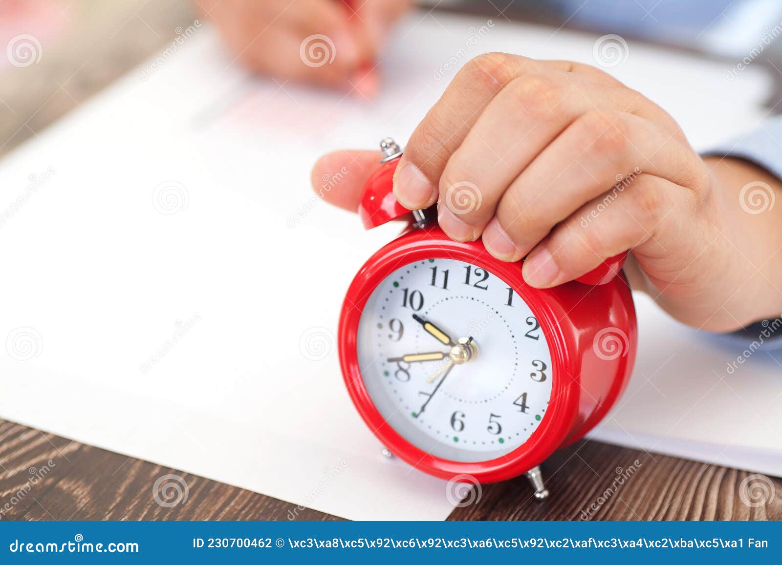 The Alarm Clock in Front of the Desk during the Exam Stock Photo ...