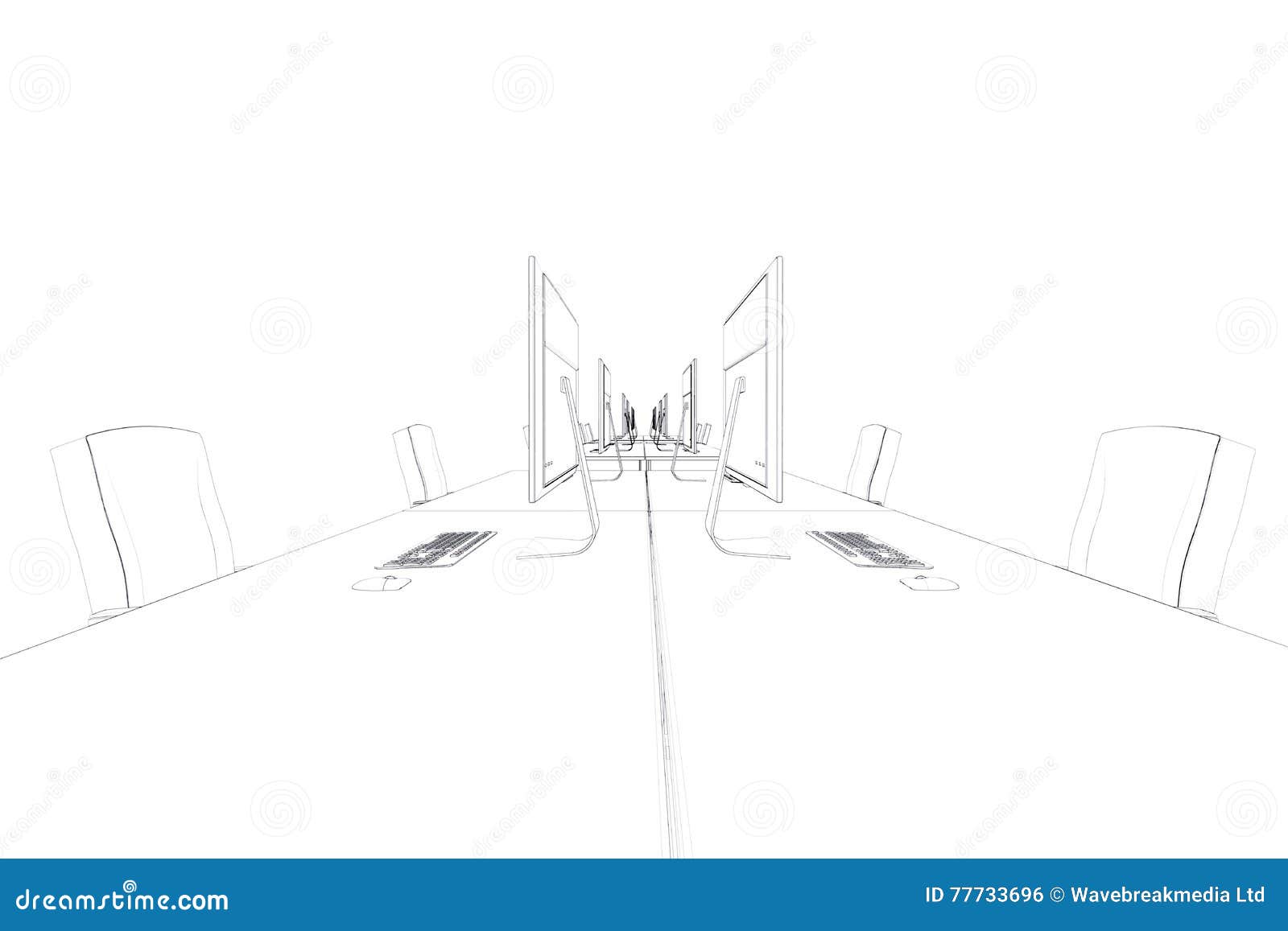 Draw of an open space stock illustration. Illustration of keyboard ...