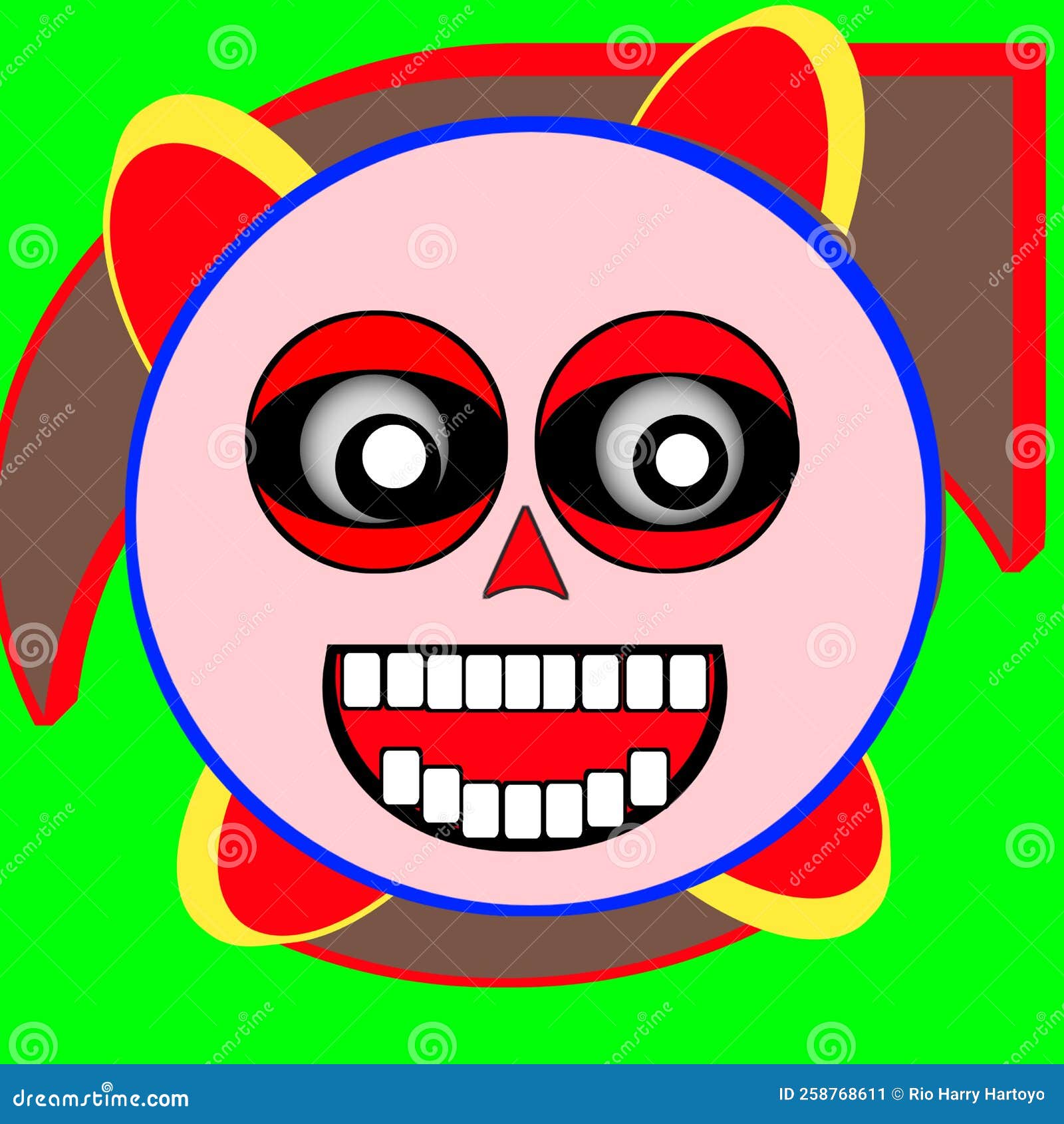 Draw a Cute Panda with Teeth Version Stock Illustration - Illustration ...
