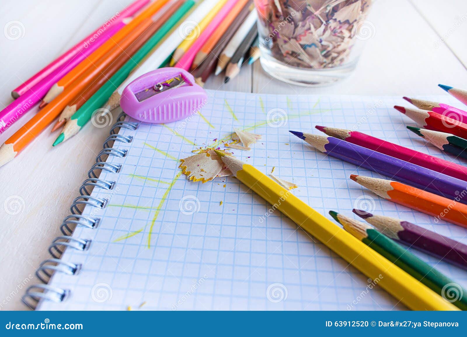 Draw pencil in a notebook stock photo. Image of student - 63912520