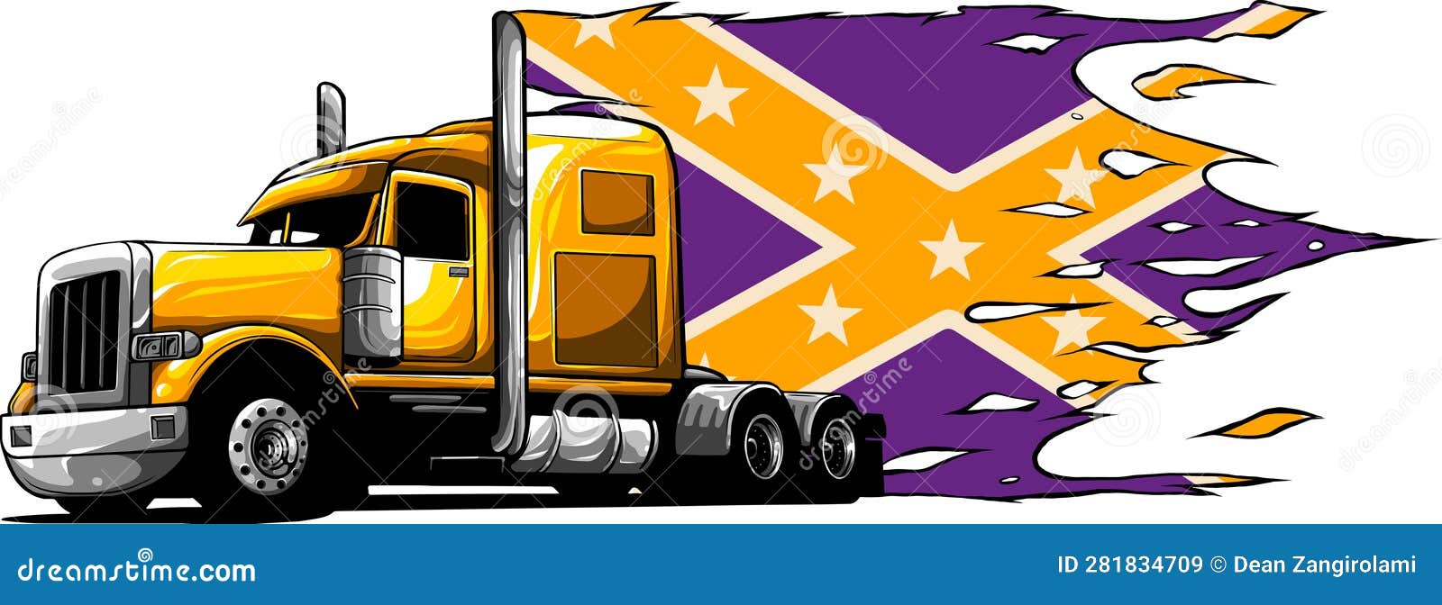 Draw Semi Truck Vehicle Vector Illustration Design Stock Vector ...