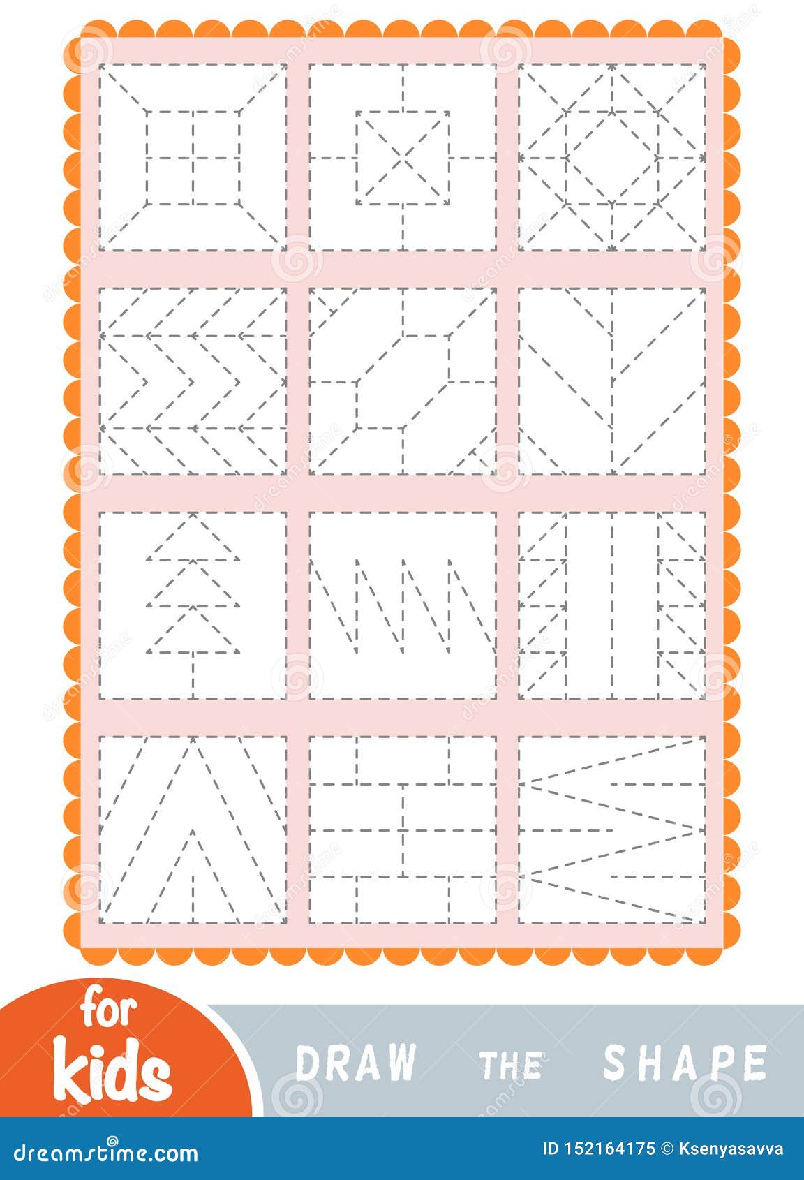 Draw the Shapes, Education Game for Children. Replicate the Image by ...