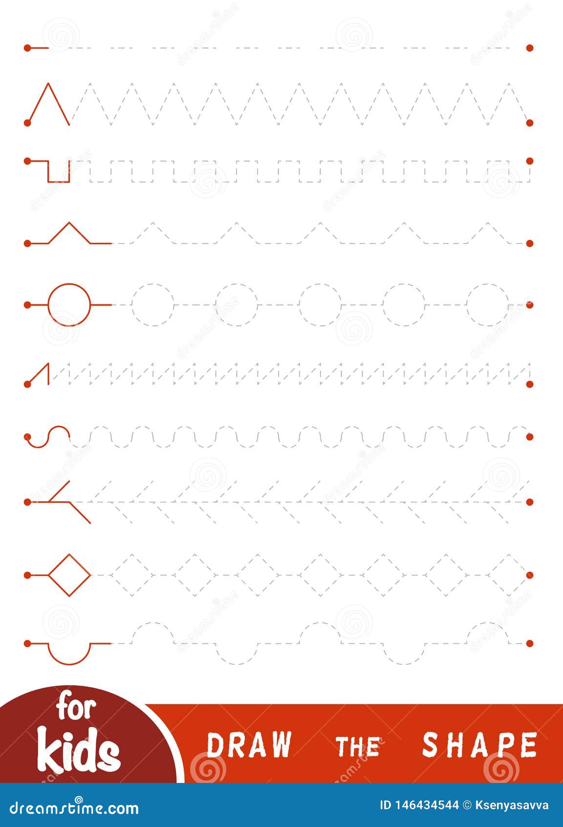 Draw the Shapes, Education Game for Children. Set of Ornaments for ...