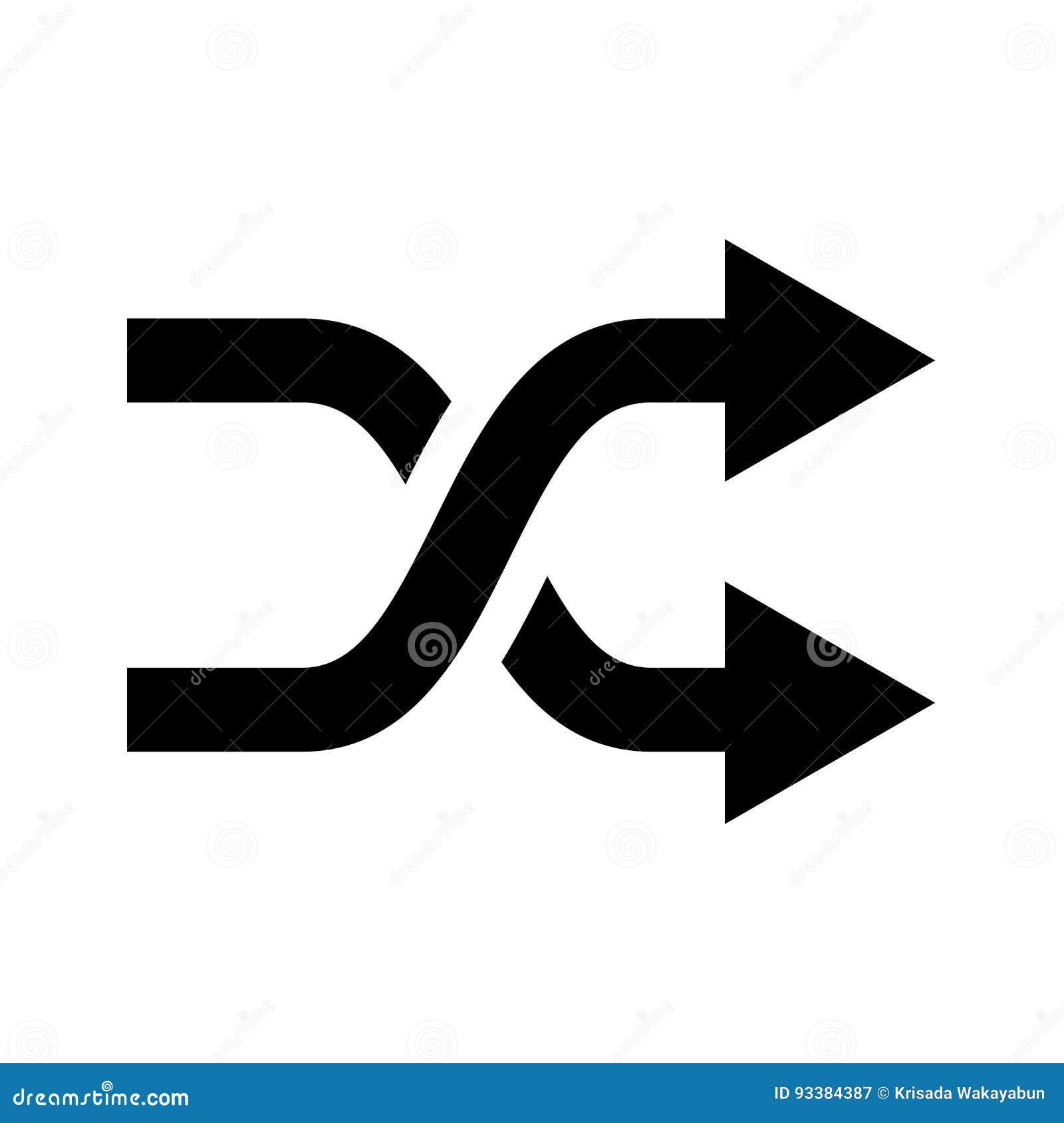 Draw Shuffle Minimal Style Icon Vector Eps10 Stock Vector ...