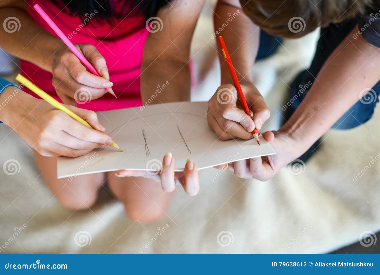 Draw Together Concept Working Stock Image - Image of painting, planning ...
