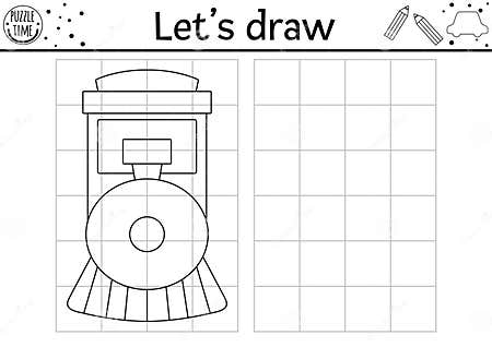 Draw the Train Front View. Vector Transport Drawing Practice Worksheet ...