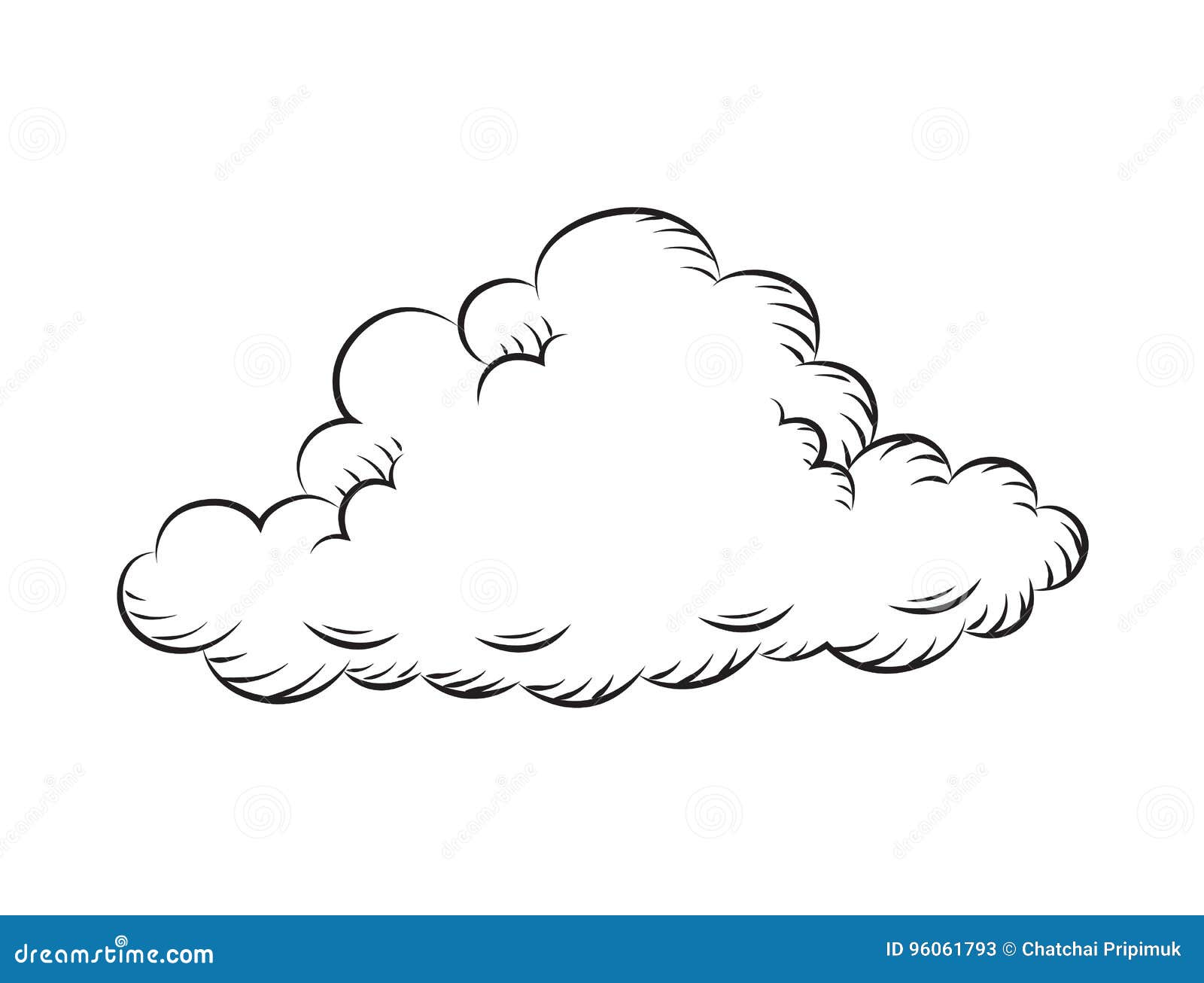 Draw vintage cloud, vector stock vector. Illustration of vintage - 96061793