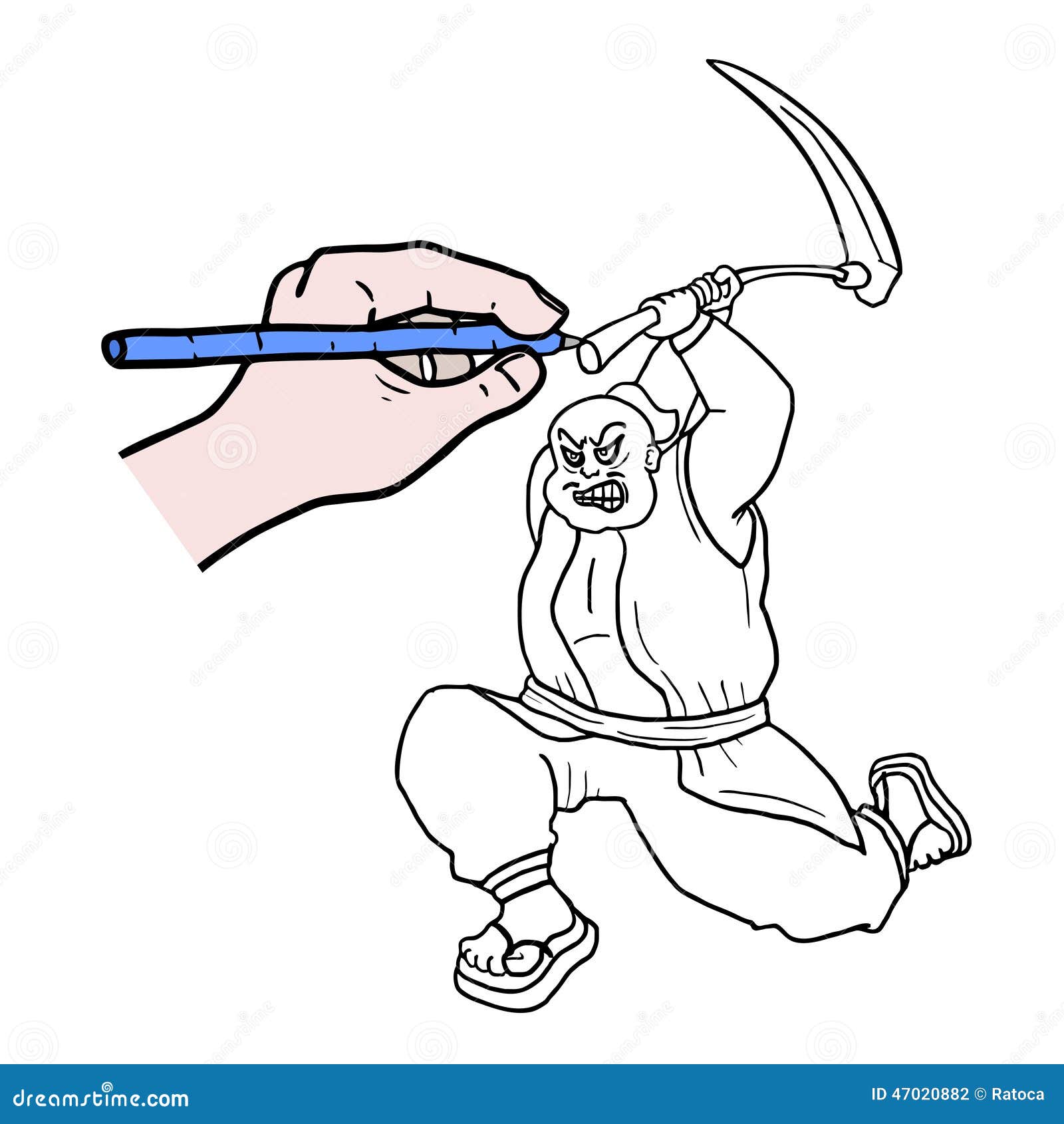 Draw warrior stock vector. Illustration of horn, design - 47020882
