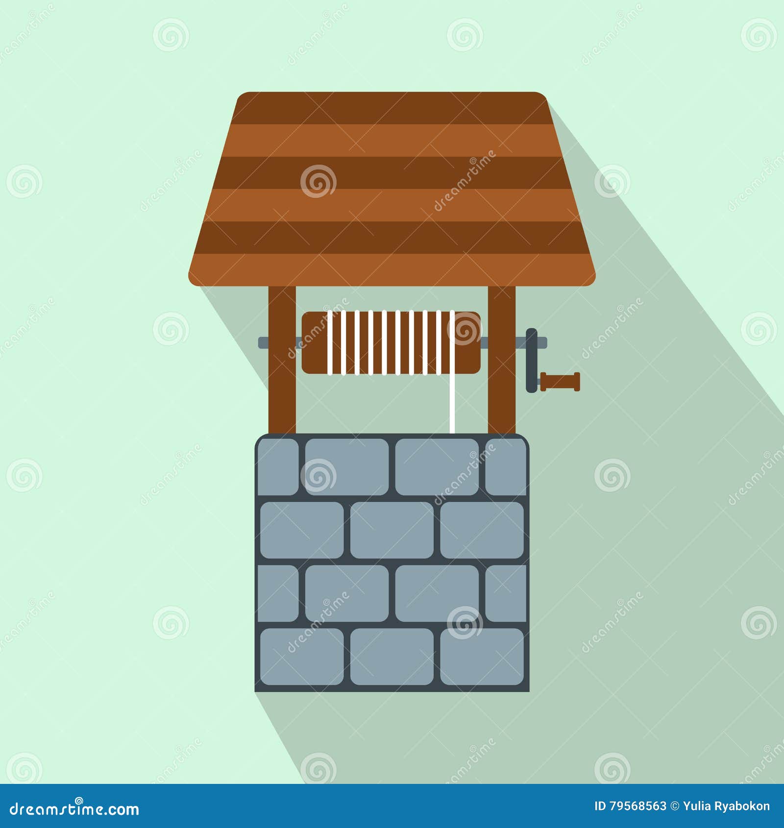 Draw well flat icon stock vector. Illustration of icon - 79568563
