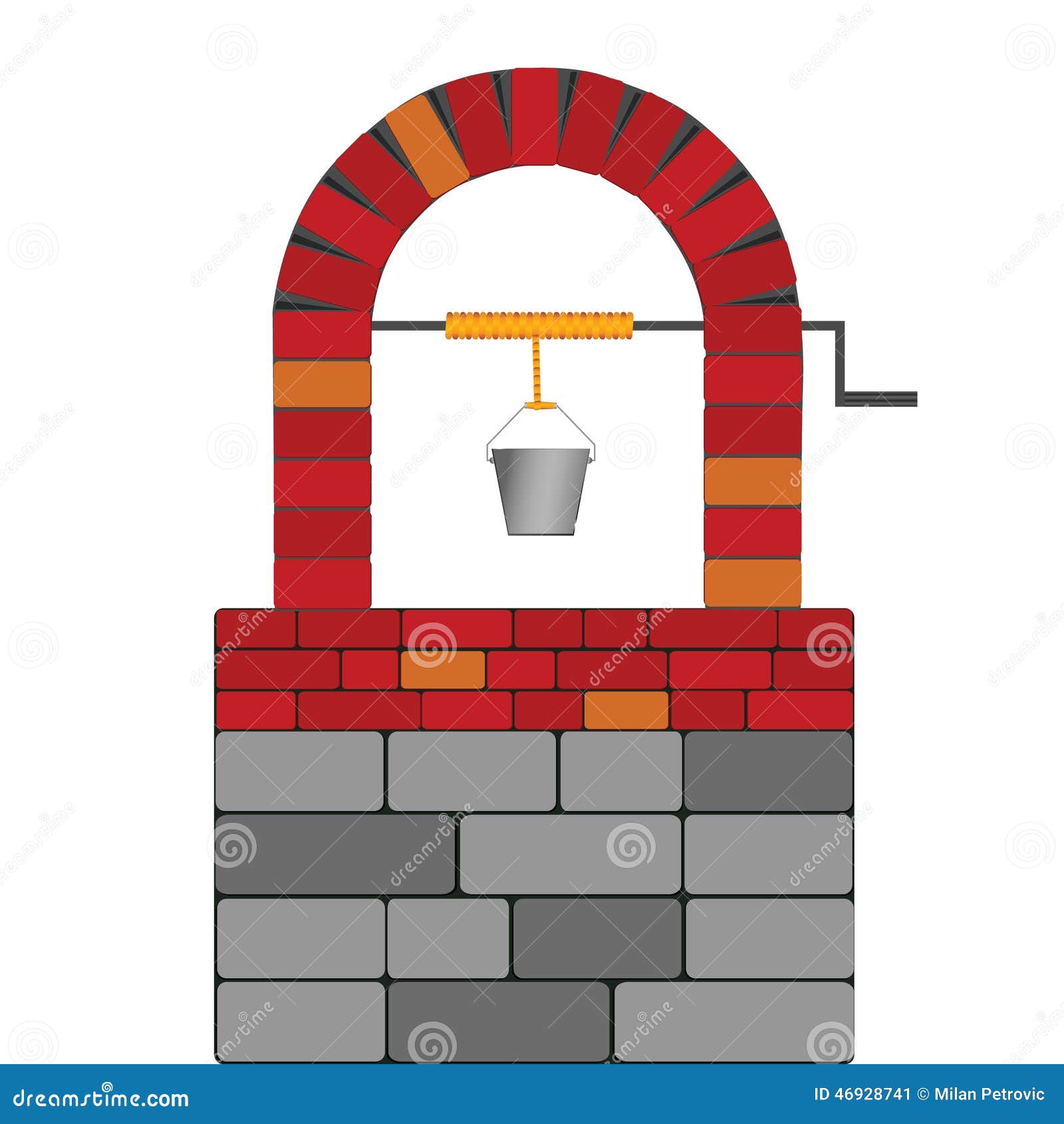 Draw Well Vector Illustration With Brick | CartoonDealer.com #47366746