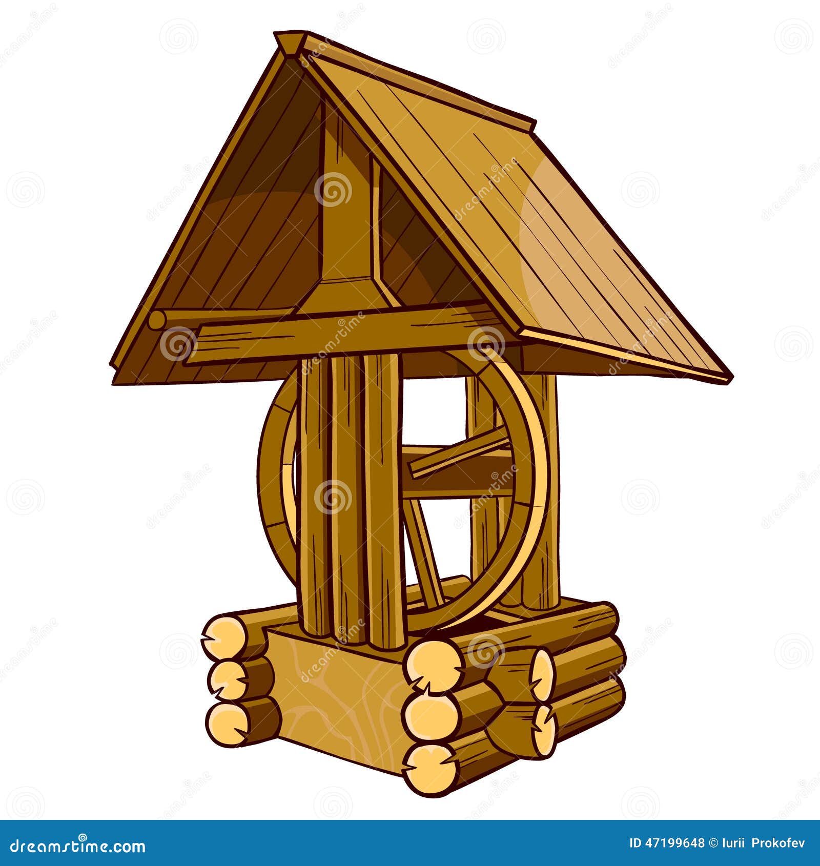 Draw Well Vector Illustration With Brick | CartoonDealer.com #47366746