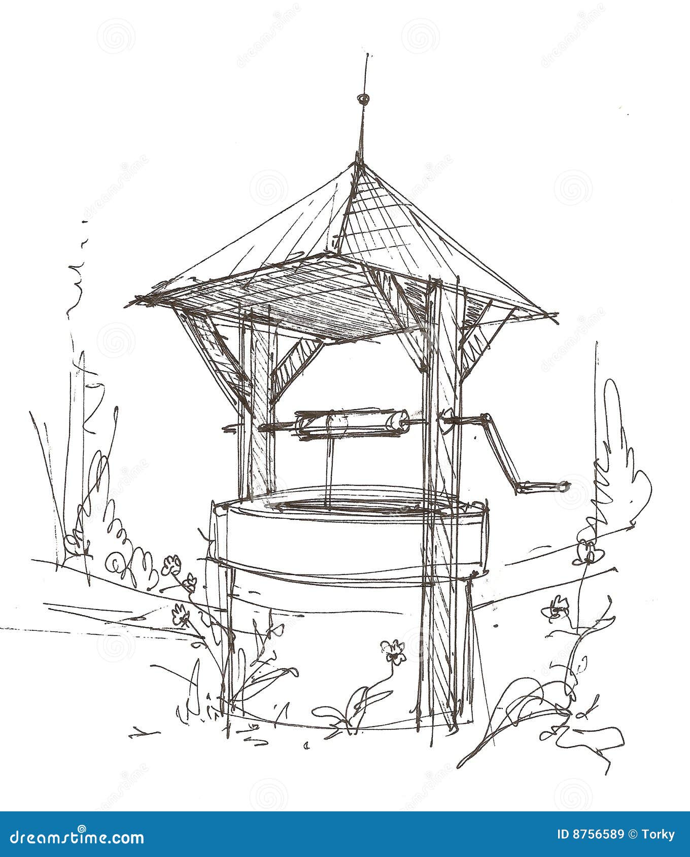 Draw Well Sketch Royalty-Free Stock Photo | CartoonDealer.com #8756589