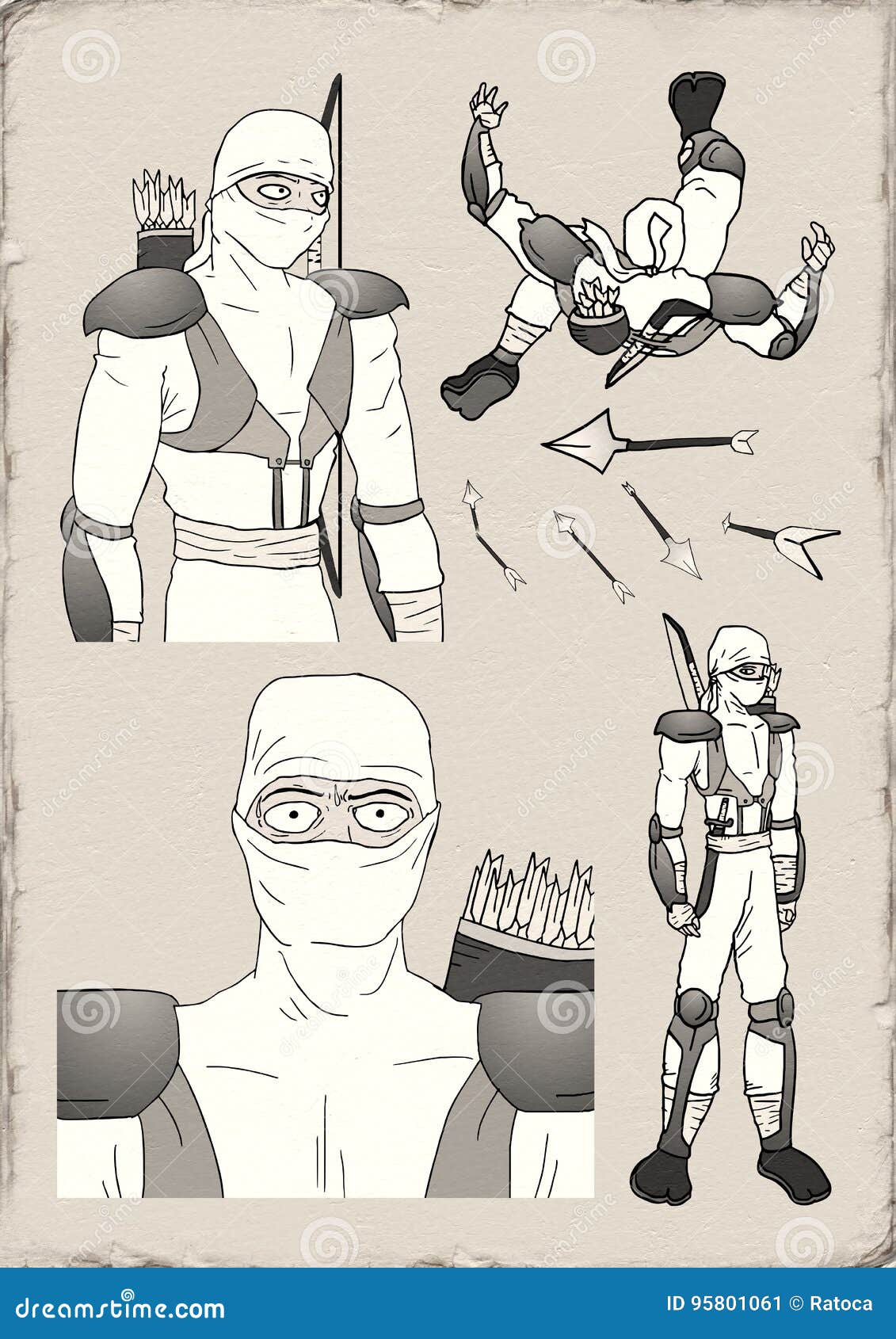 Strong Ninja Draw Royalty-Free Stock Photo | CartoonDealer.com #97853937